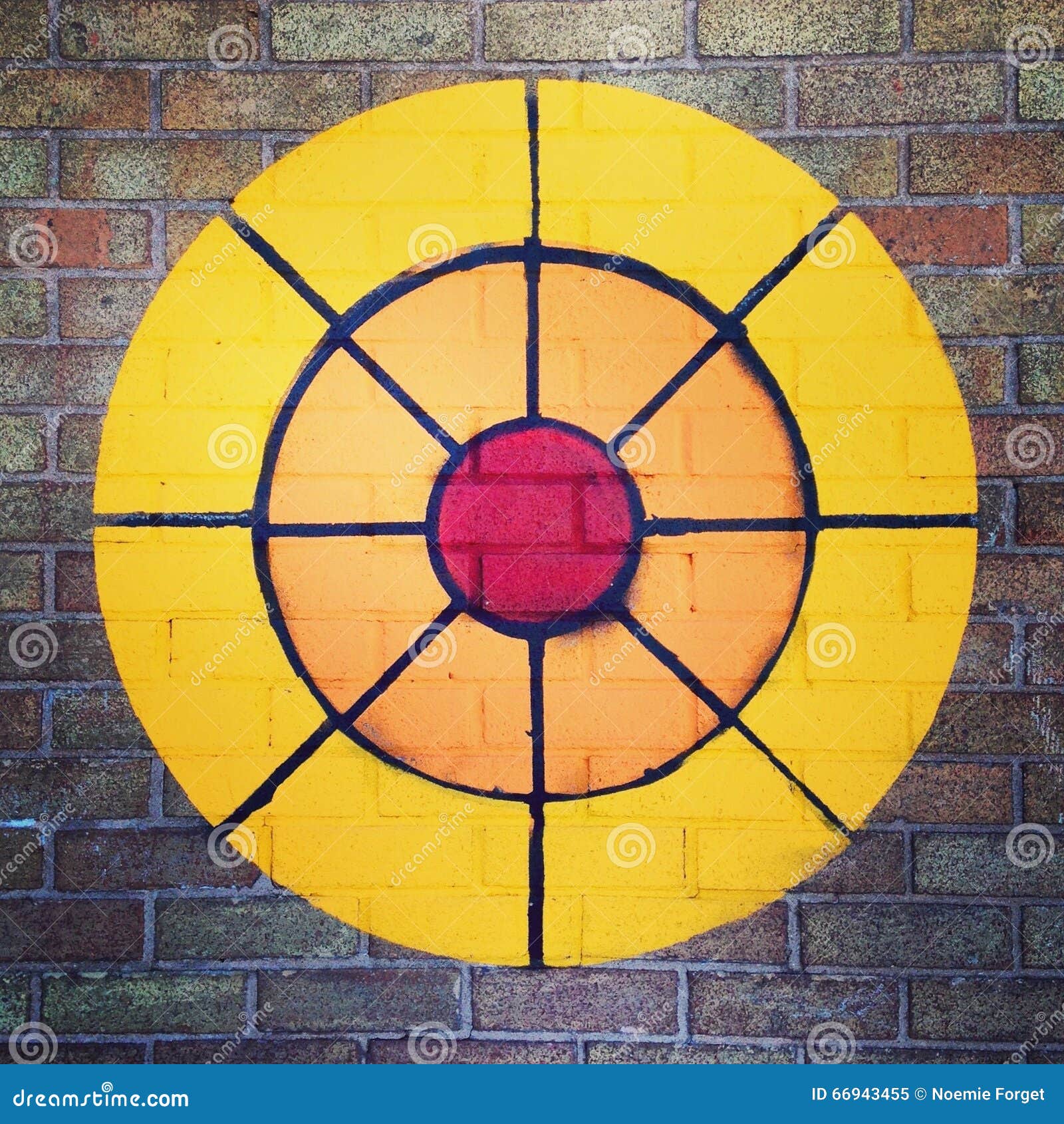 Target Archery Painted on Brick Wall Stock Image - Image of goal ...