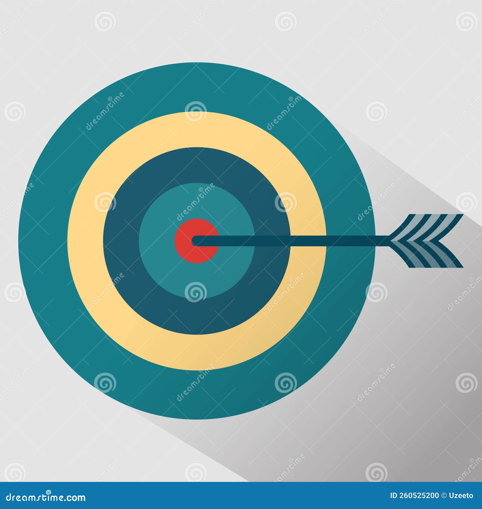 Target Arrow Color Icon in Flat Style, Vector Stock Vector ...