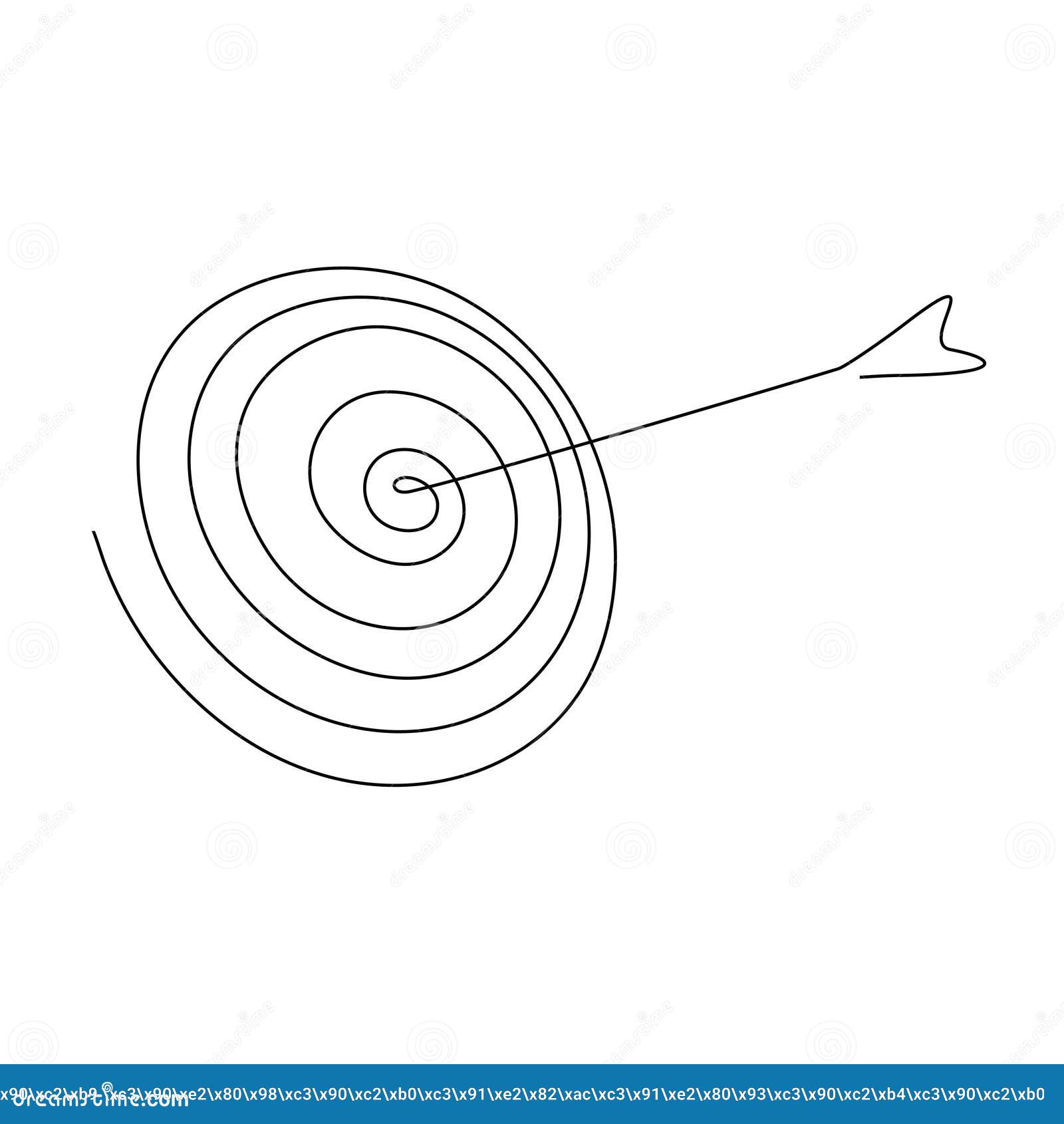 Target with Arrow Continuous Line Drawing Stock Illustration ...