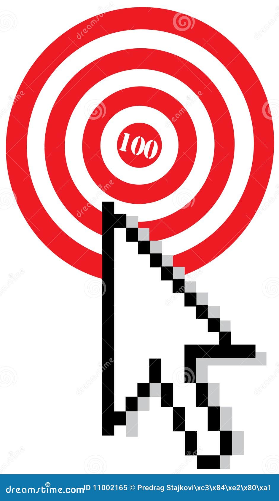 Target with arrow cursor stock vector. Illustration of point - 11002165