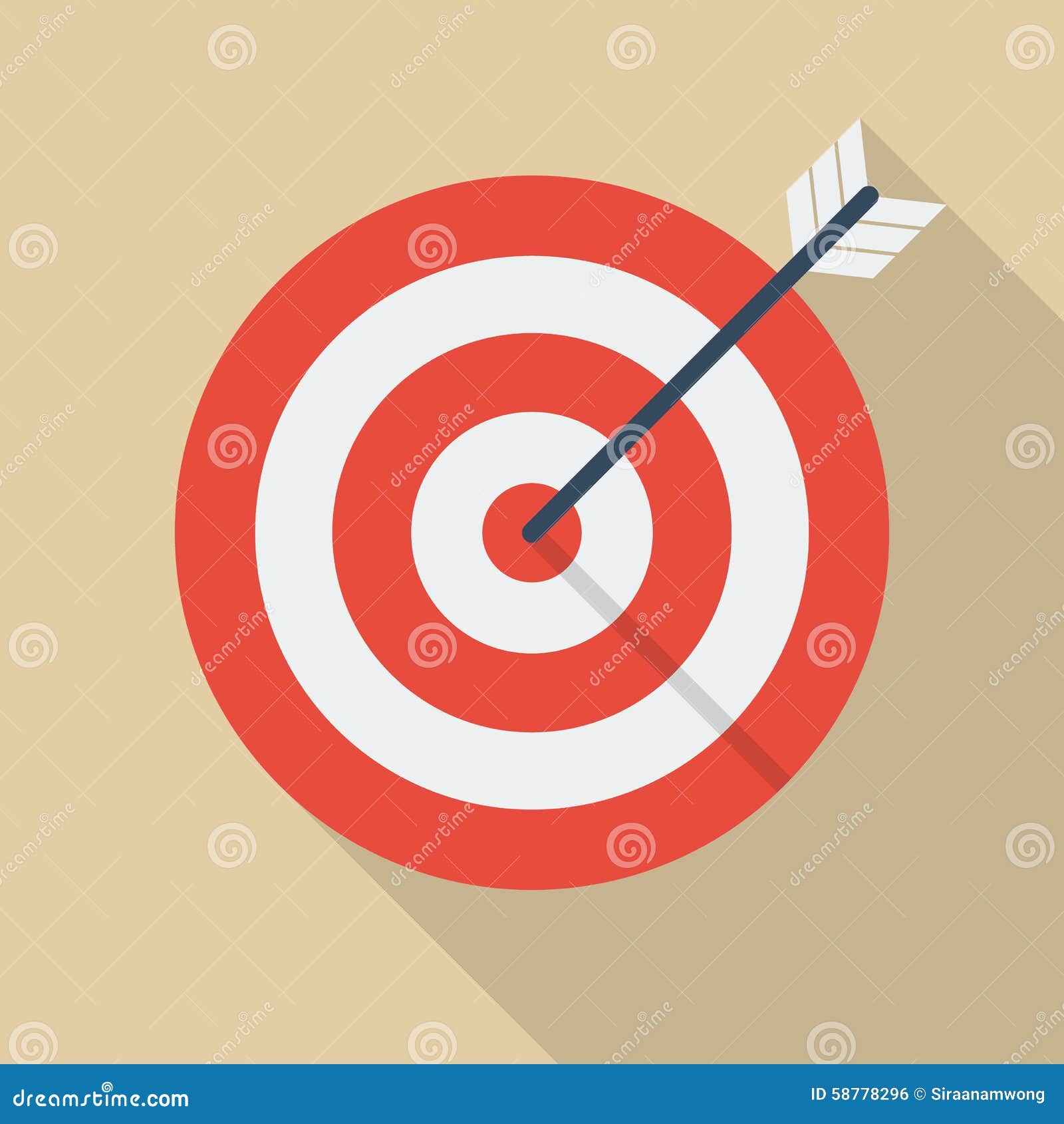 Target and arrow stock vector. Illustration of flat, graphic - 58778296