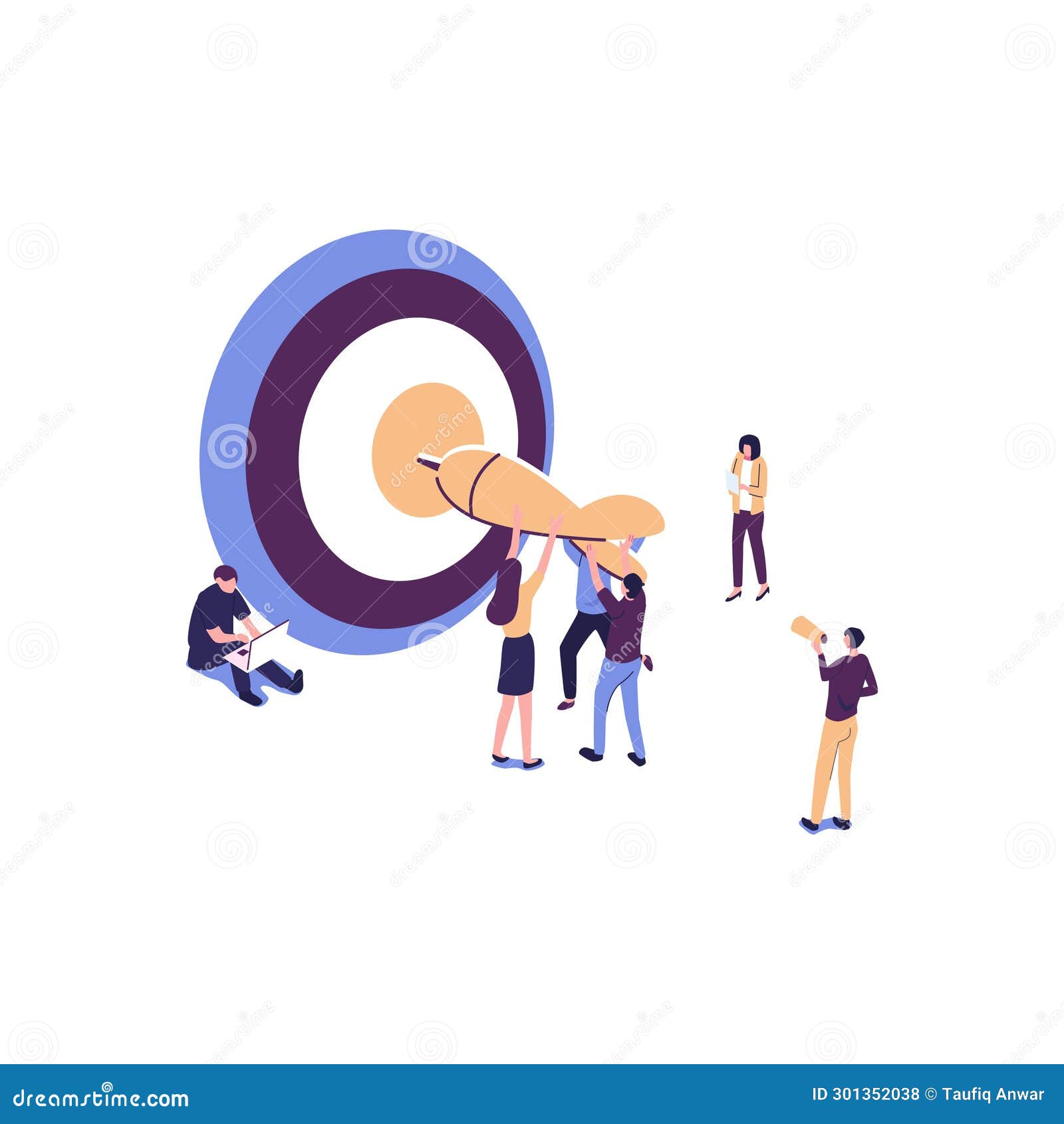 Target with an Arrow, Hit the Target, Goal Achievement Vector Stock ...