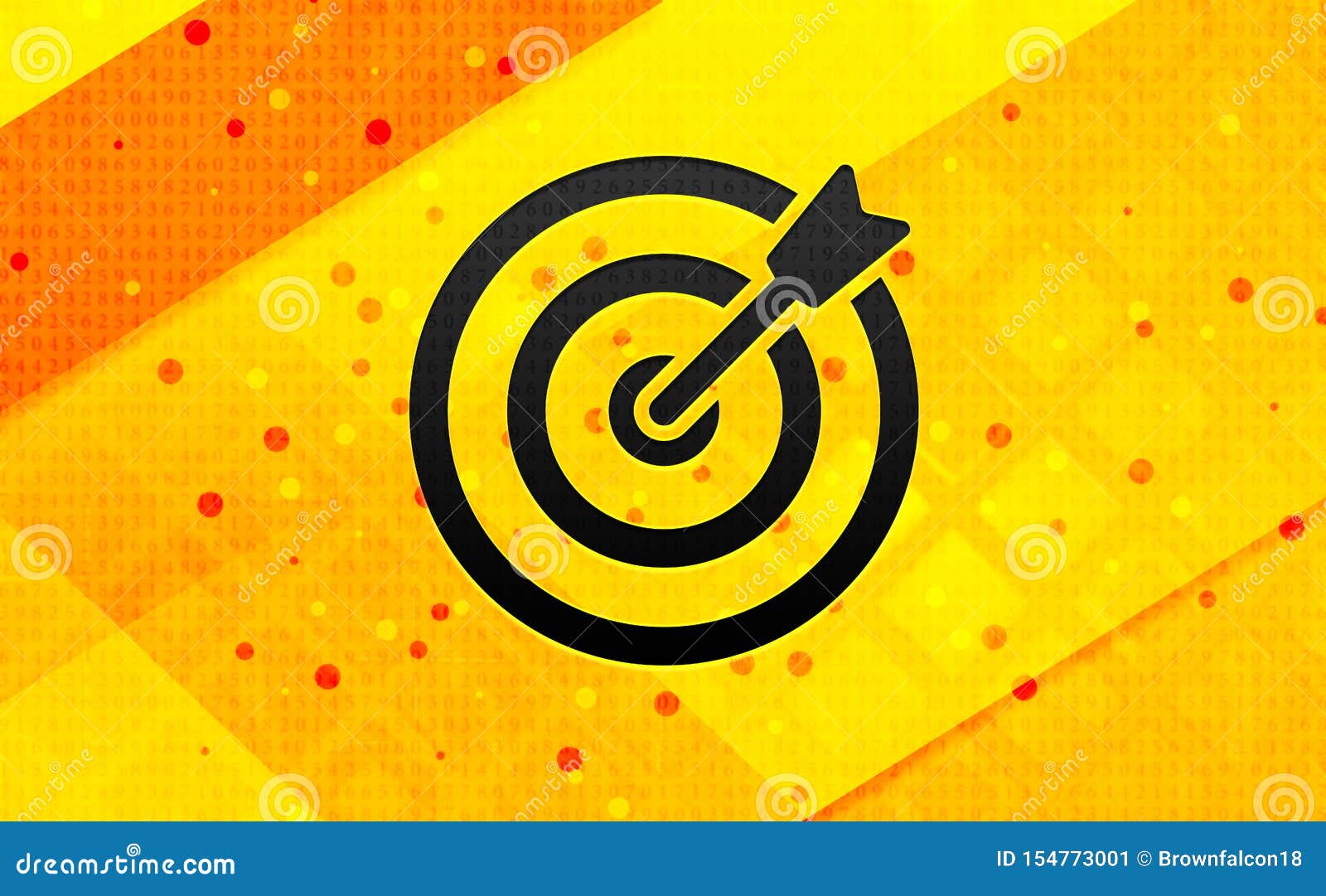 Target Arrow Icon Abstract Digital Banner Yellow Background Stock ...