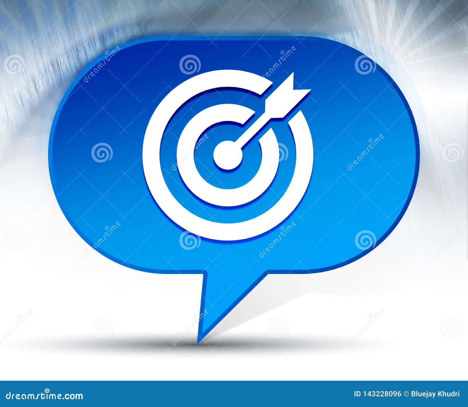 Target Arrow Icon Blue Bubble Background Stock Illustration ...