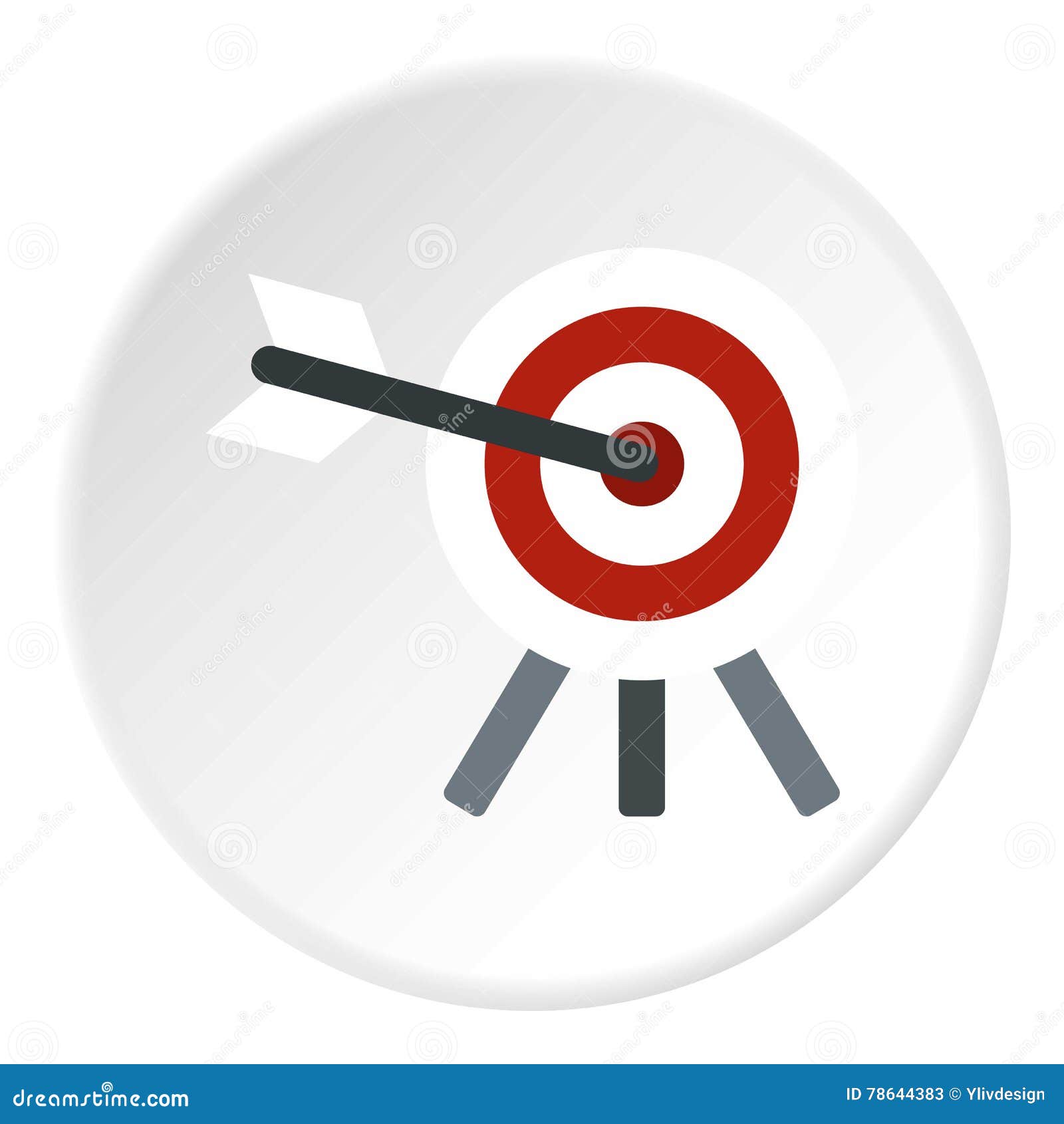 Target with Arrow Icon, Flat Style Stock Vector - Illustration of ...