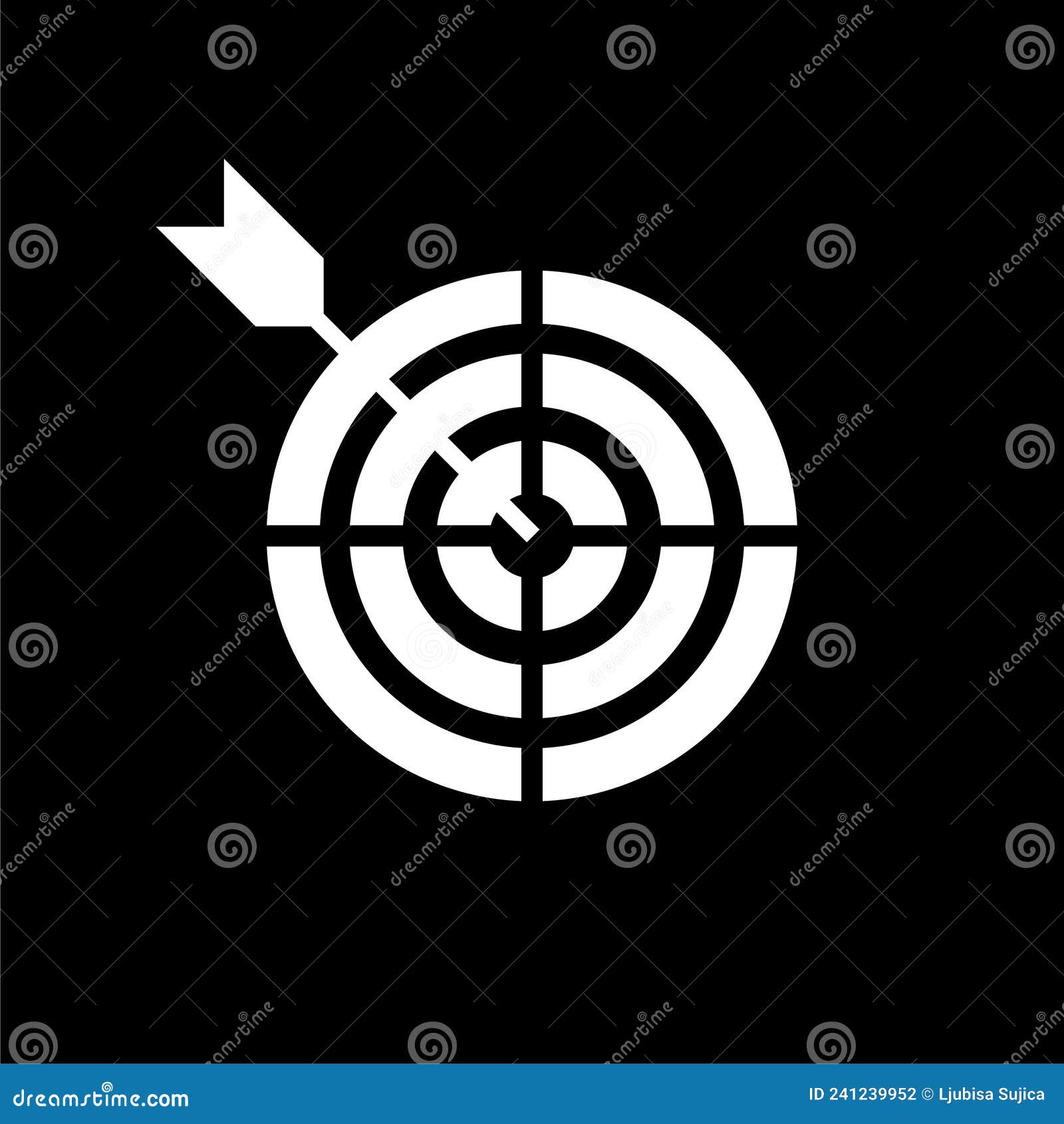 Target and Arrow Icon Isolated on Dark Background Stock Vector ...