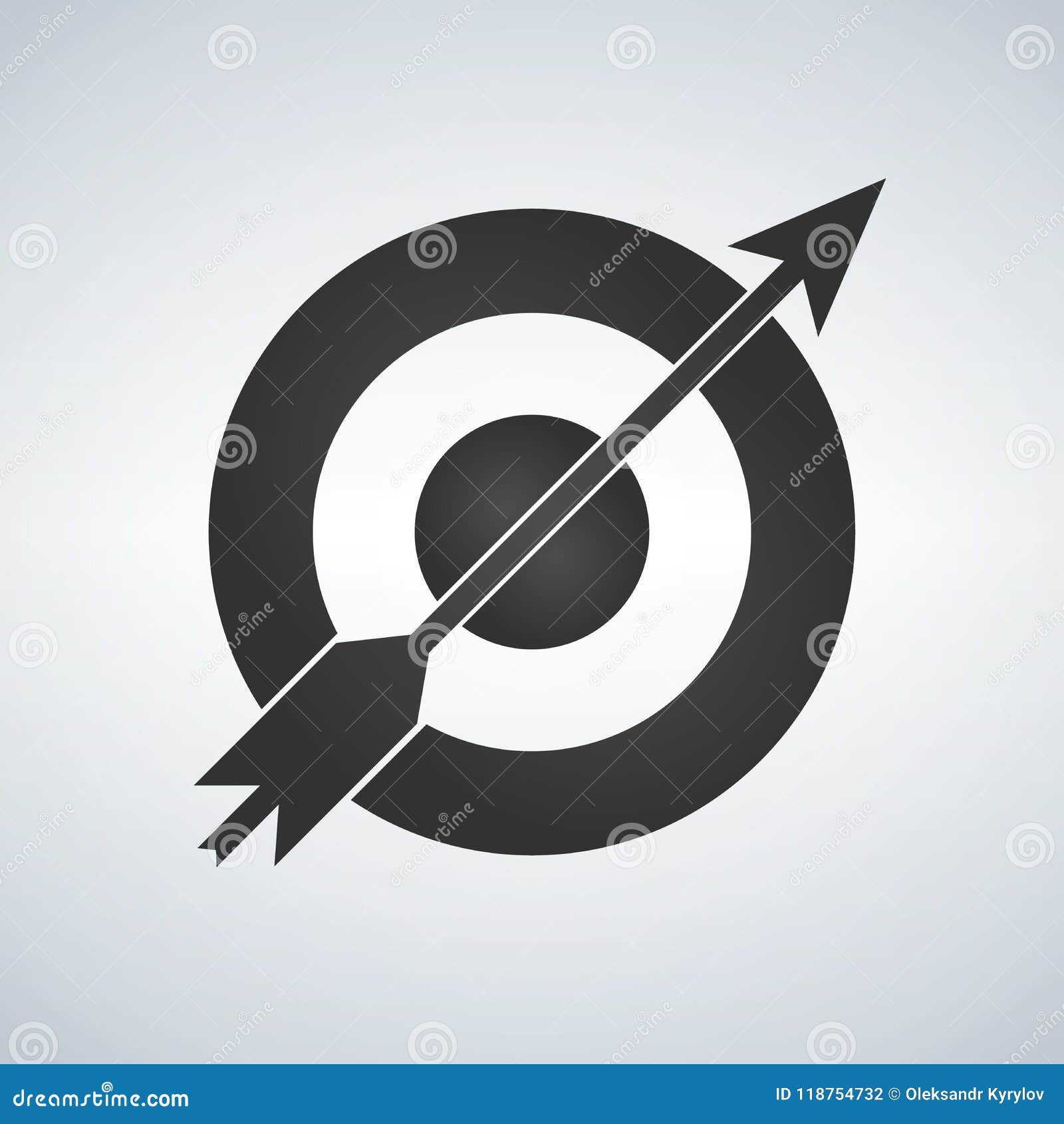 Target and Arrow Icon Isolated on White Background. Stock Illustration ...