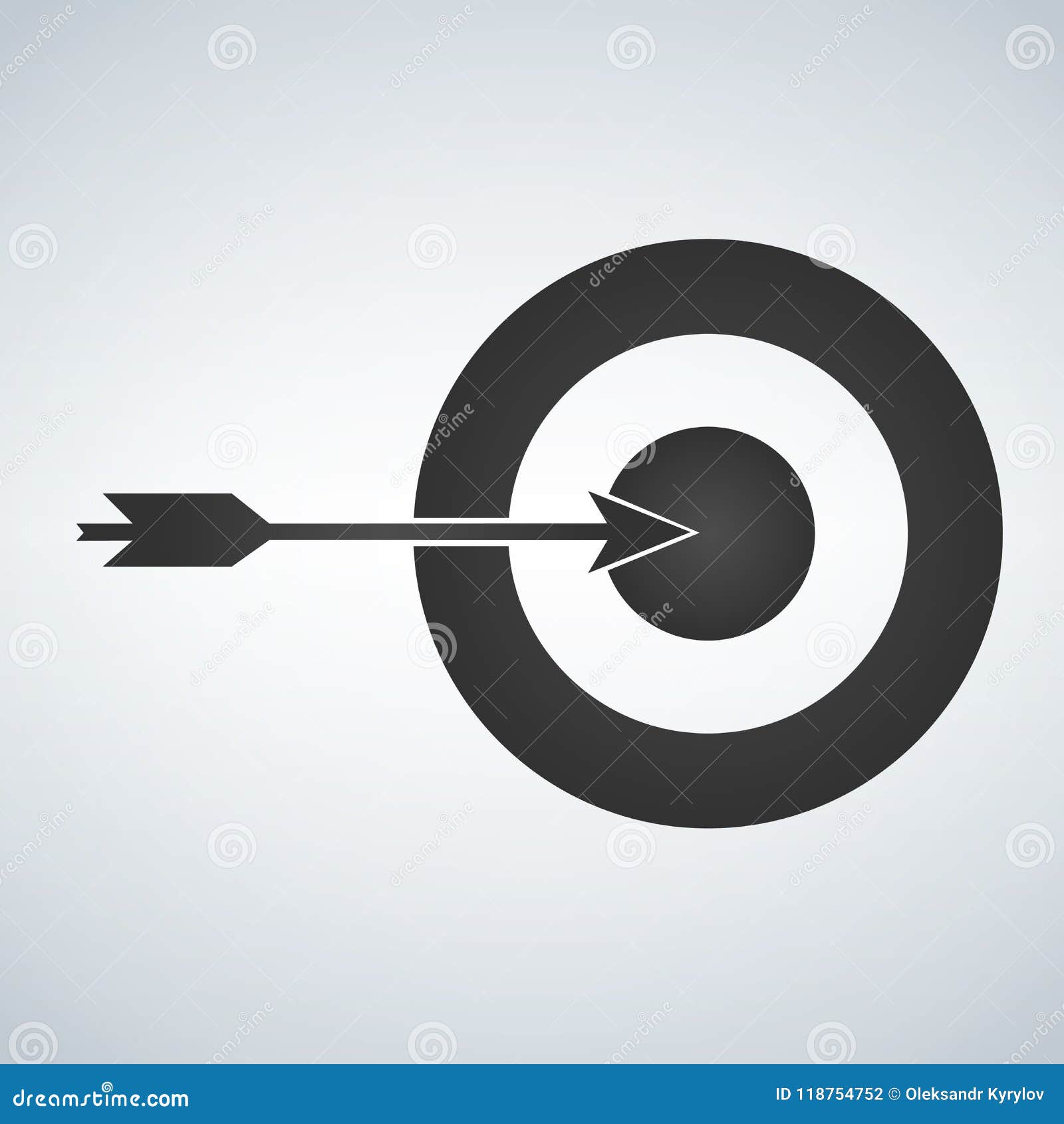 Target and Arrow Icon Isolated on White Background. Stock Illustration ...