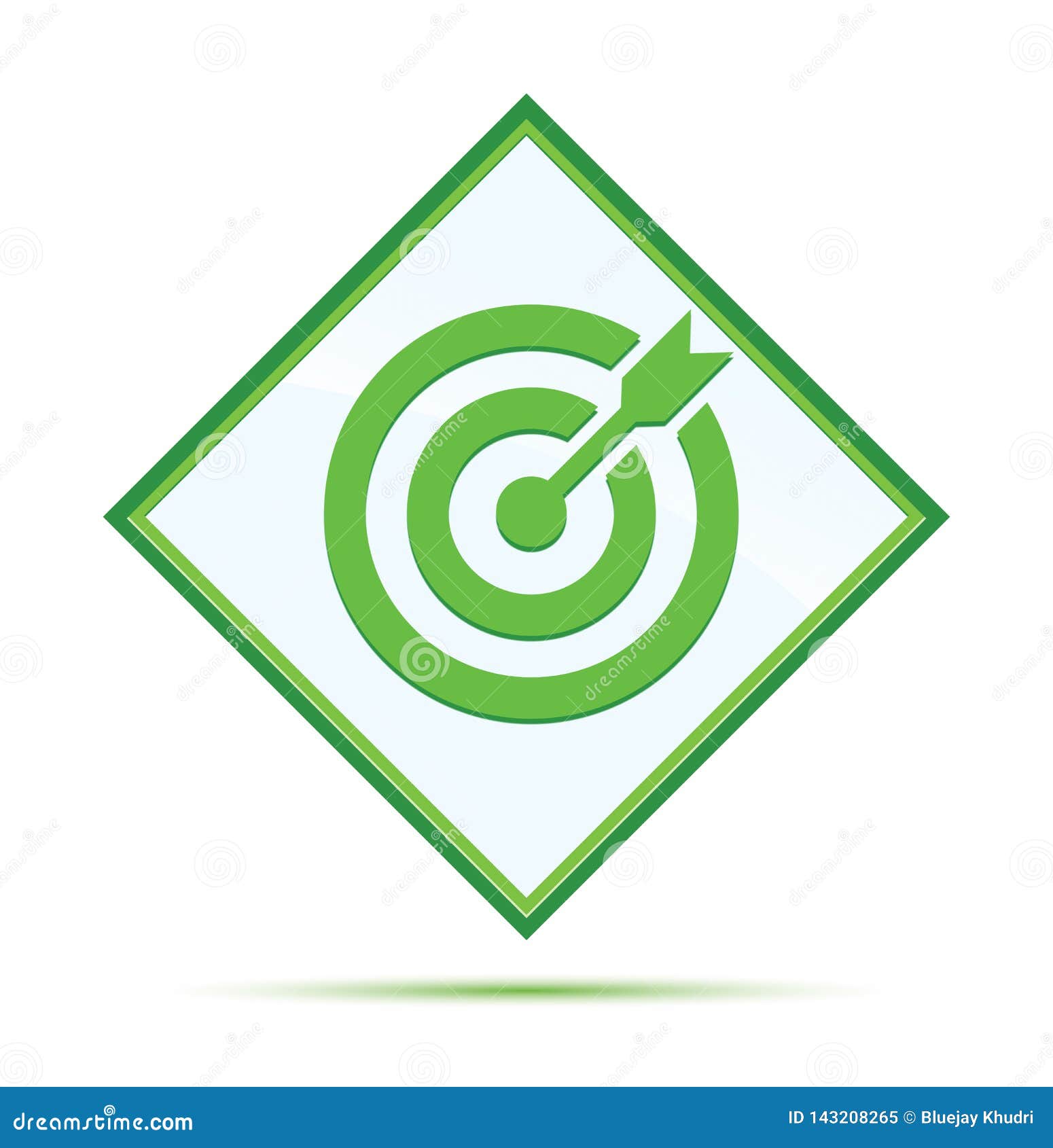 Target Arrow Icon Modern Abstract Green Diamond Button Stock ...