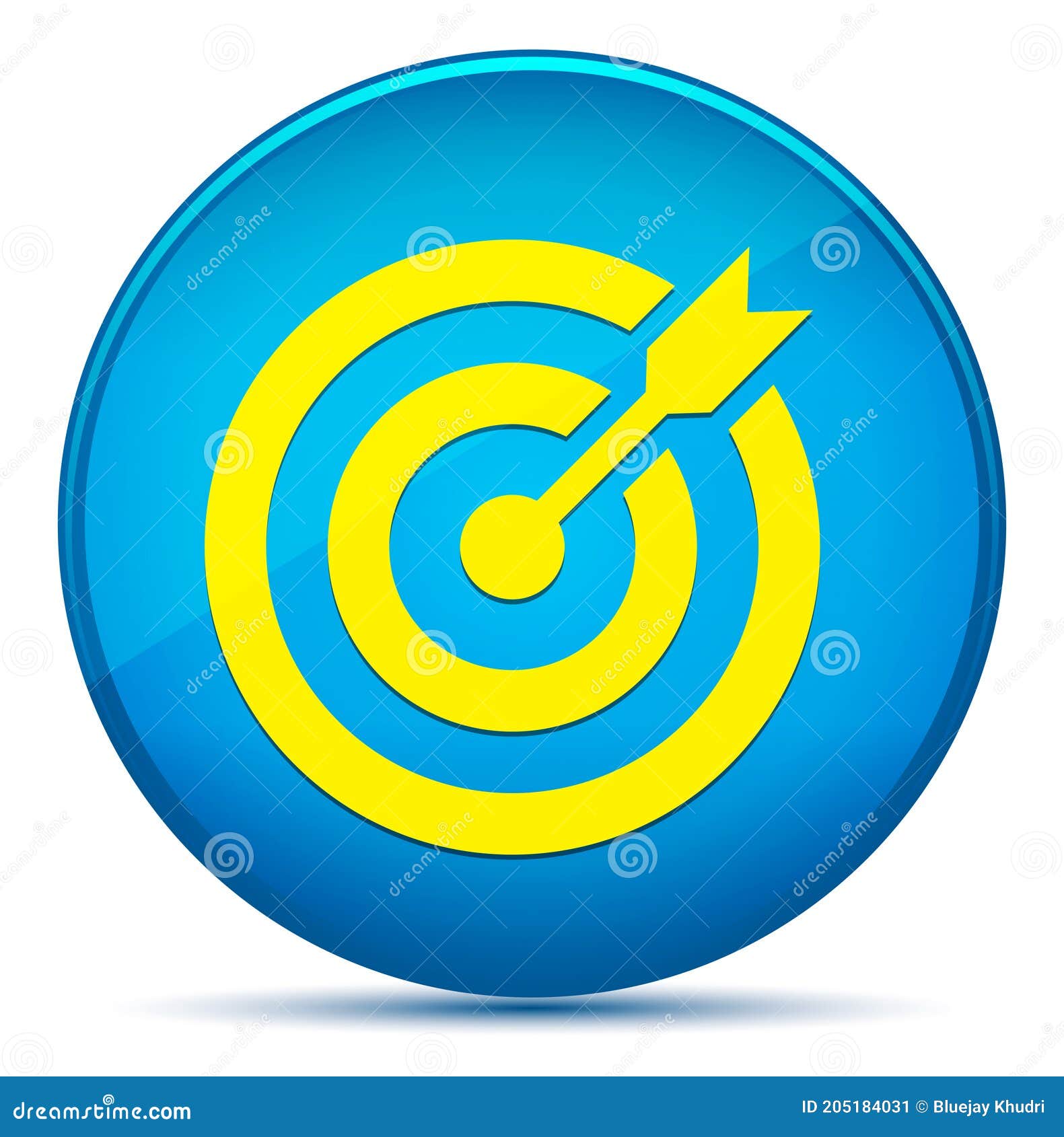Target Arrow Icon Modern Flat Cyan Blue Round Button Stock Illustration ...