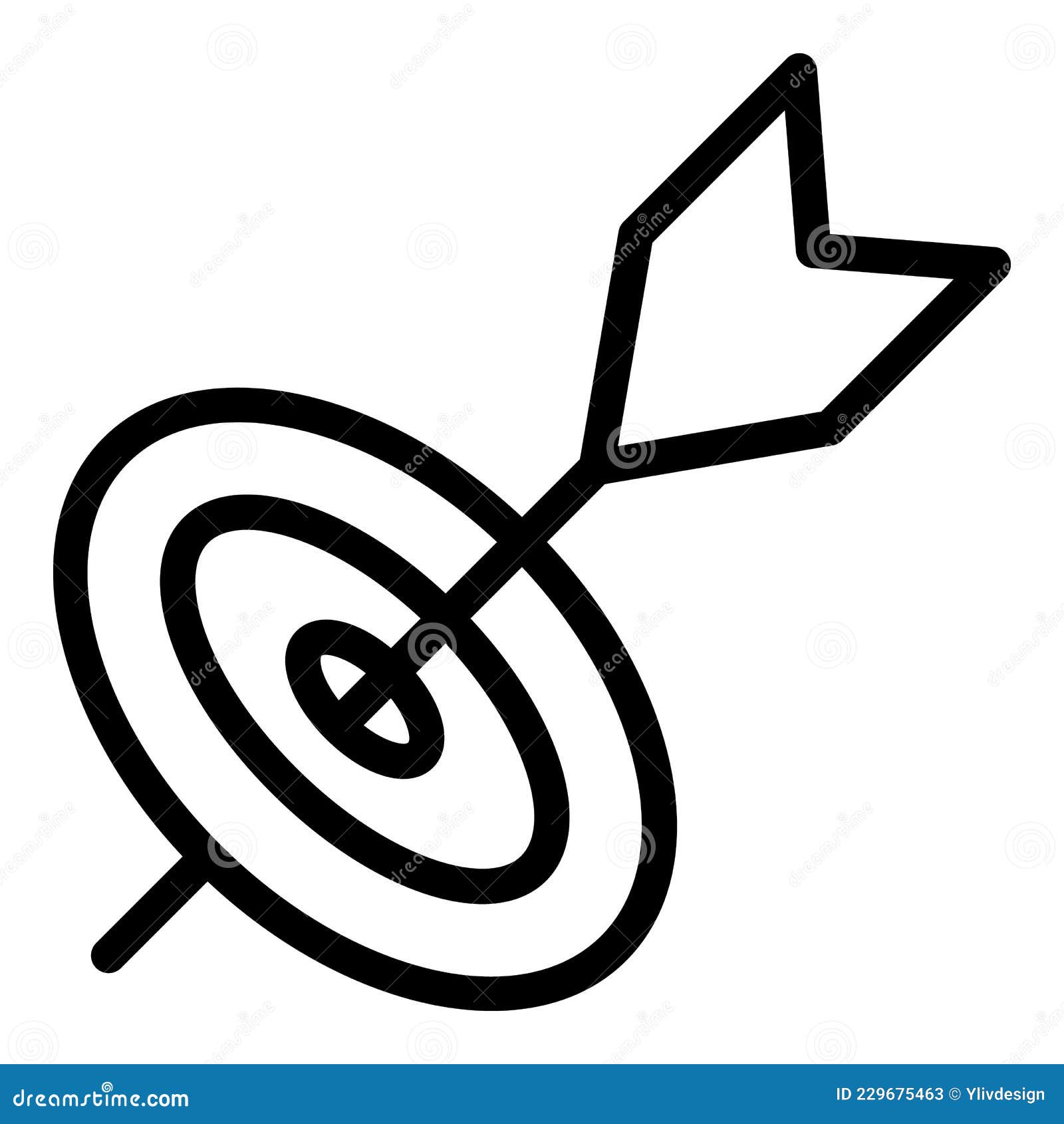 Dart Or Bullseye And Check Mark Symbol. Cartoon Vector | CartoonDealer ...