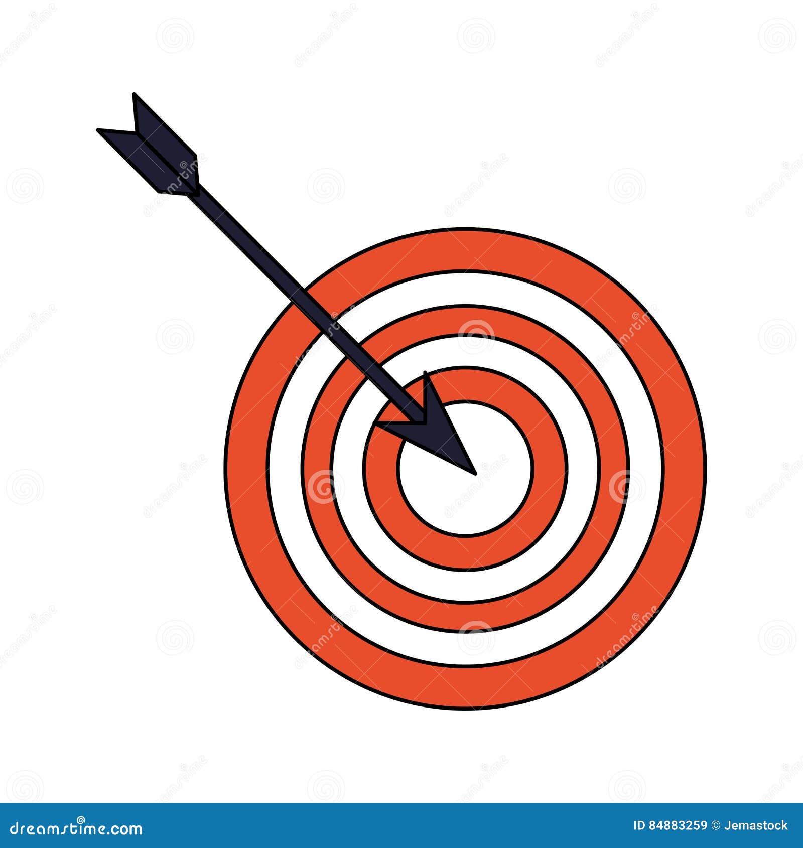Target with arrow icon stock vector. Illustration of solving - 84883259
