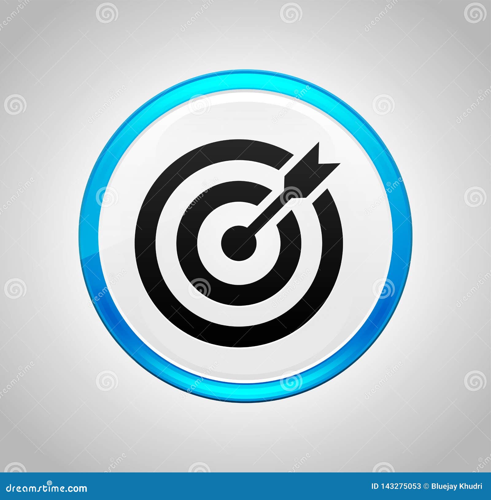 Target Arrow Icon Round Blue Push Button Stock Illustration ...
