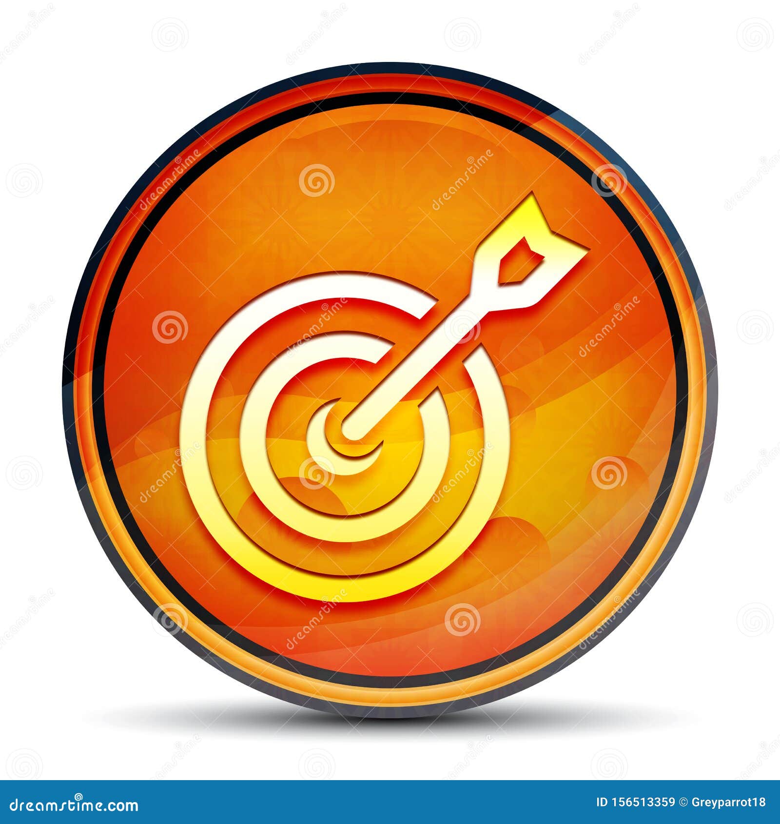 Target Arrow Icon Shiny Bright Orange Round Button Illustration Stock ...