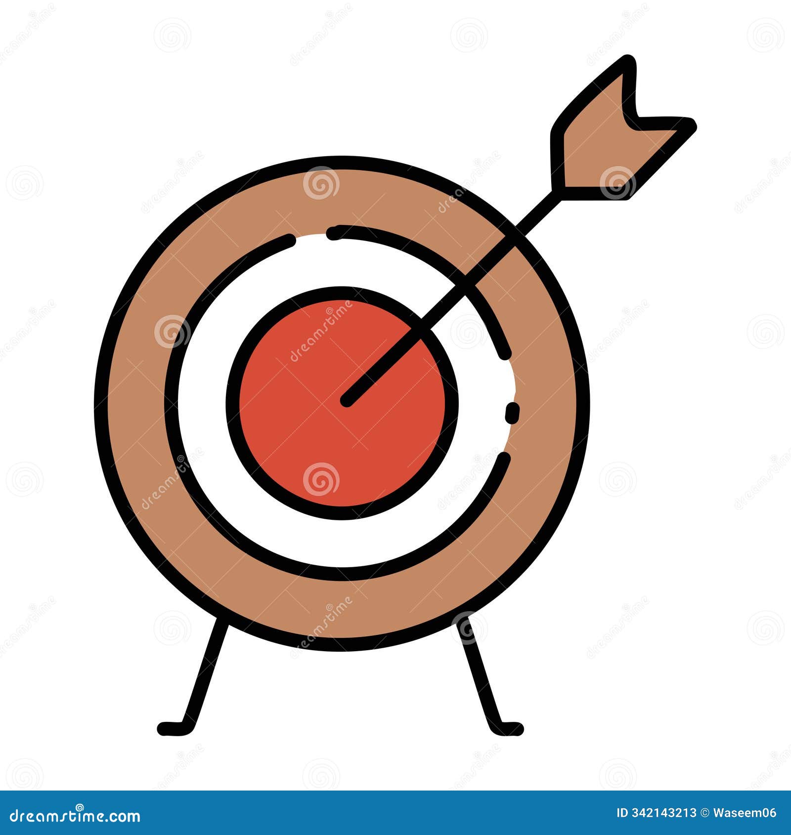 Target with Arrow Icon. Simple Flat Vector Symbol for Web Site Design ...