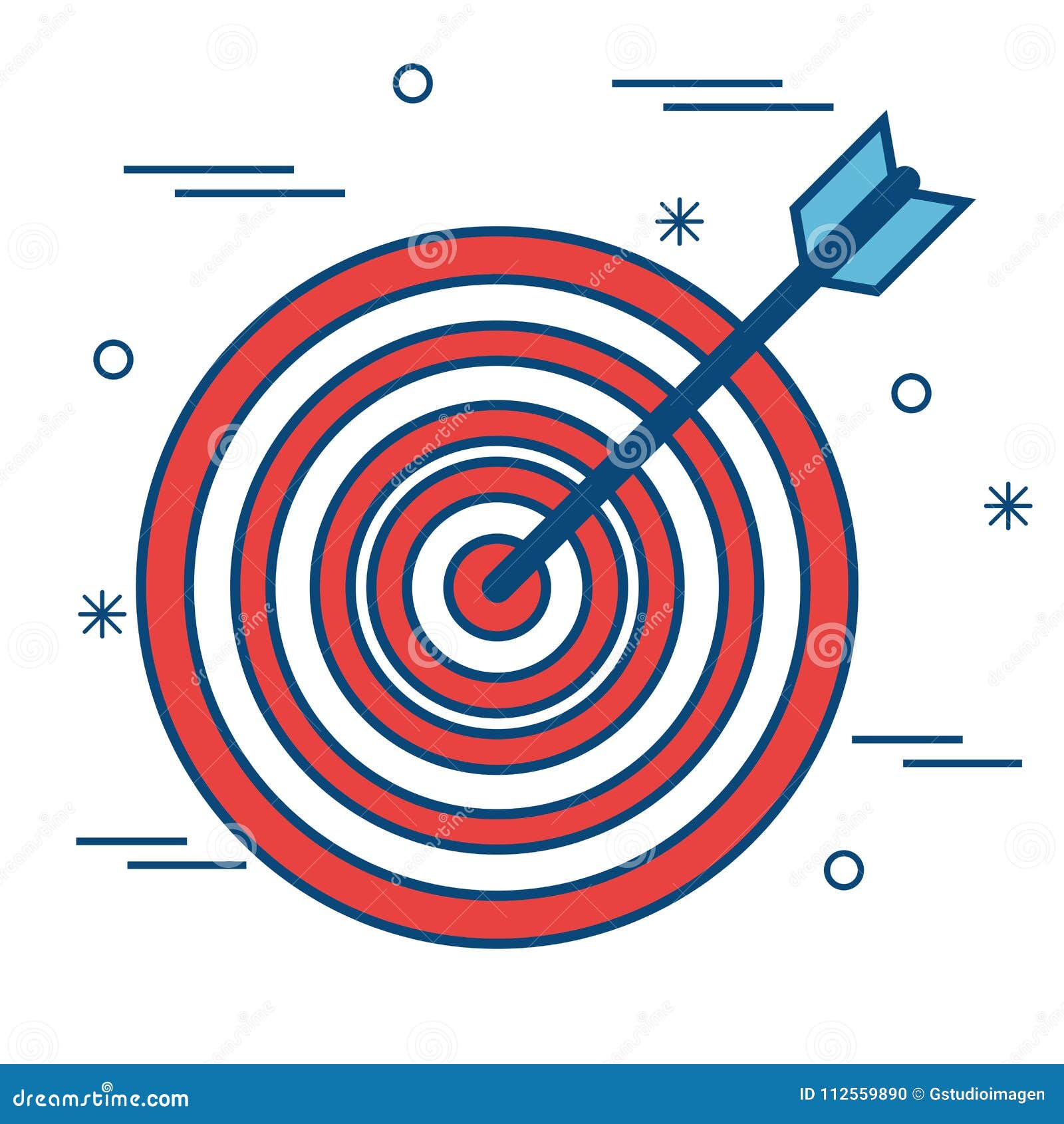 Target and arrow icon. stock vector. Illustration of success - 112559890
