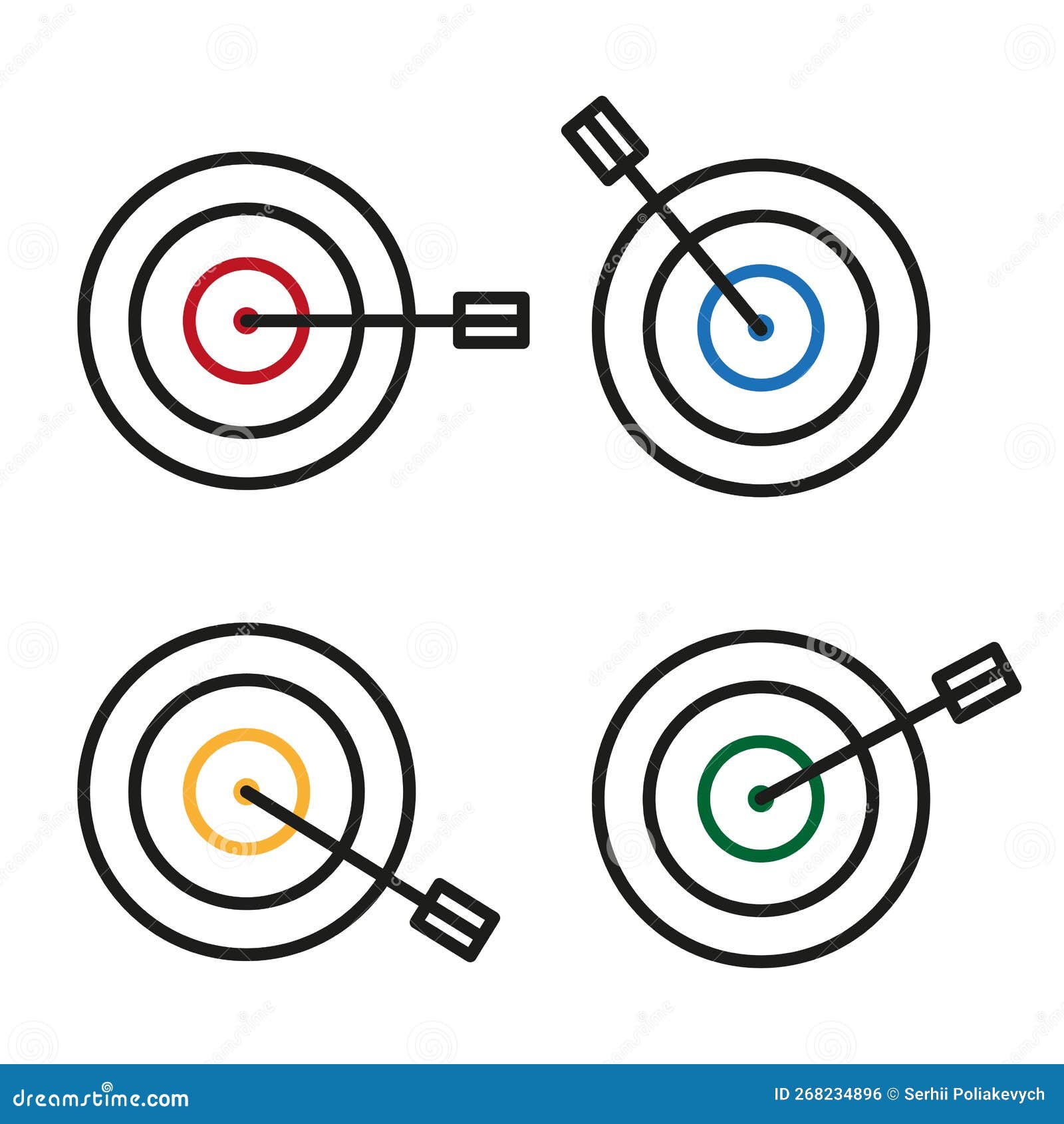 Target Arrow Icons. Creative Concept Idea. Accuracy Winner. Solution ...