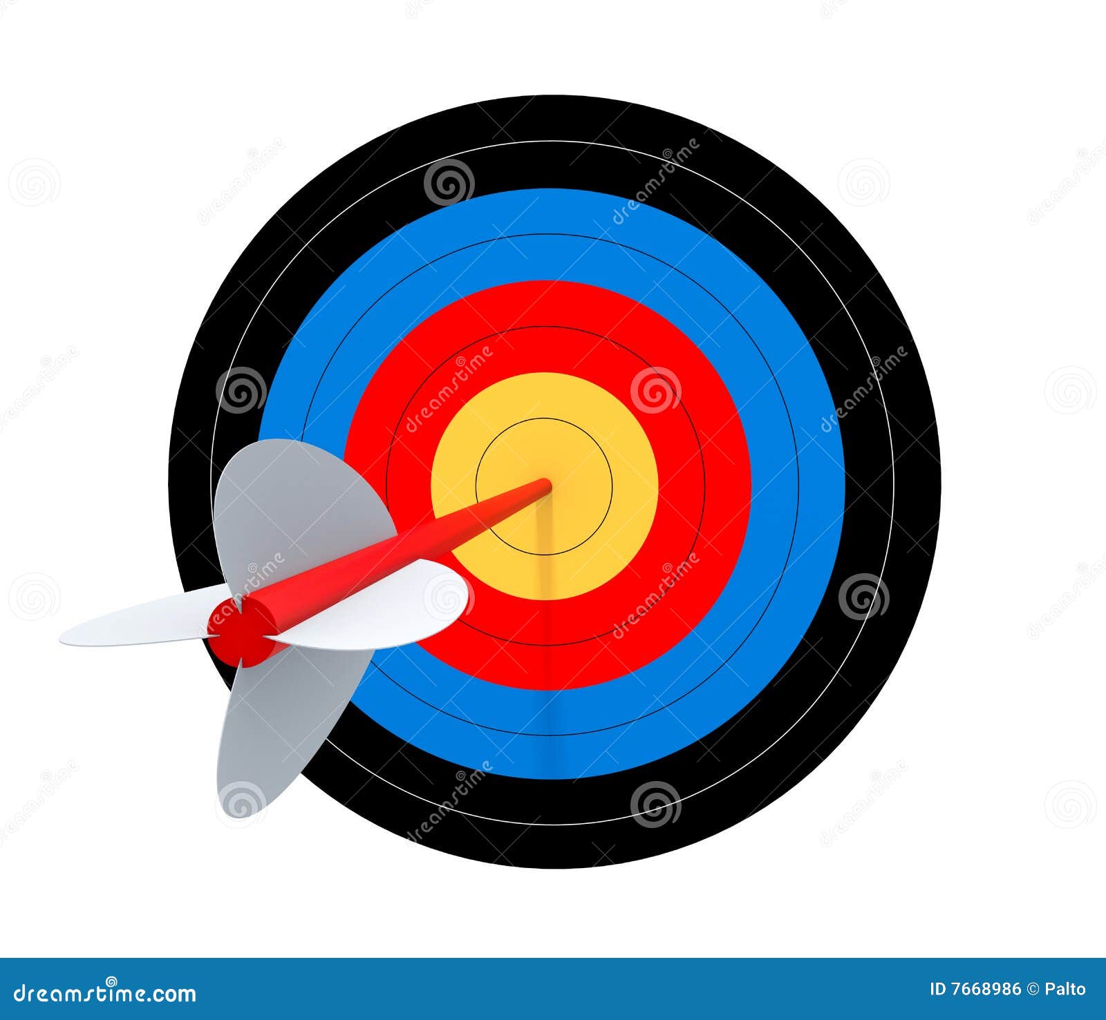 Target with Arrow. Isolated on White Stock Illustration - Illustration ...