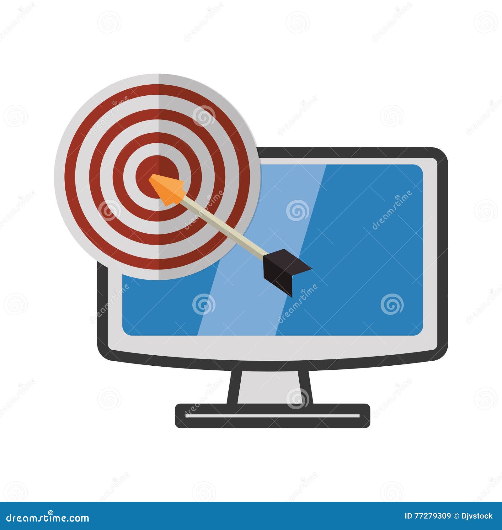 Target with Arrow and Media Icon Design Stock Vector - Illustration of ...