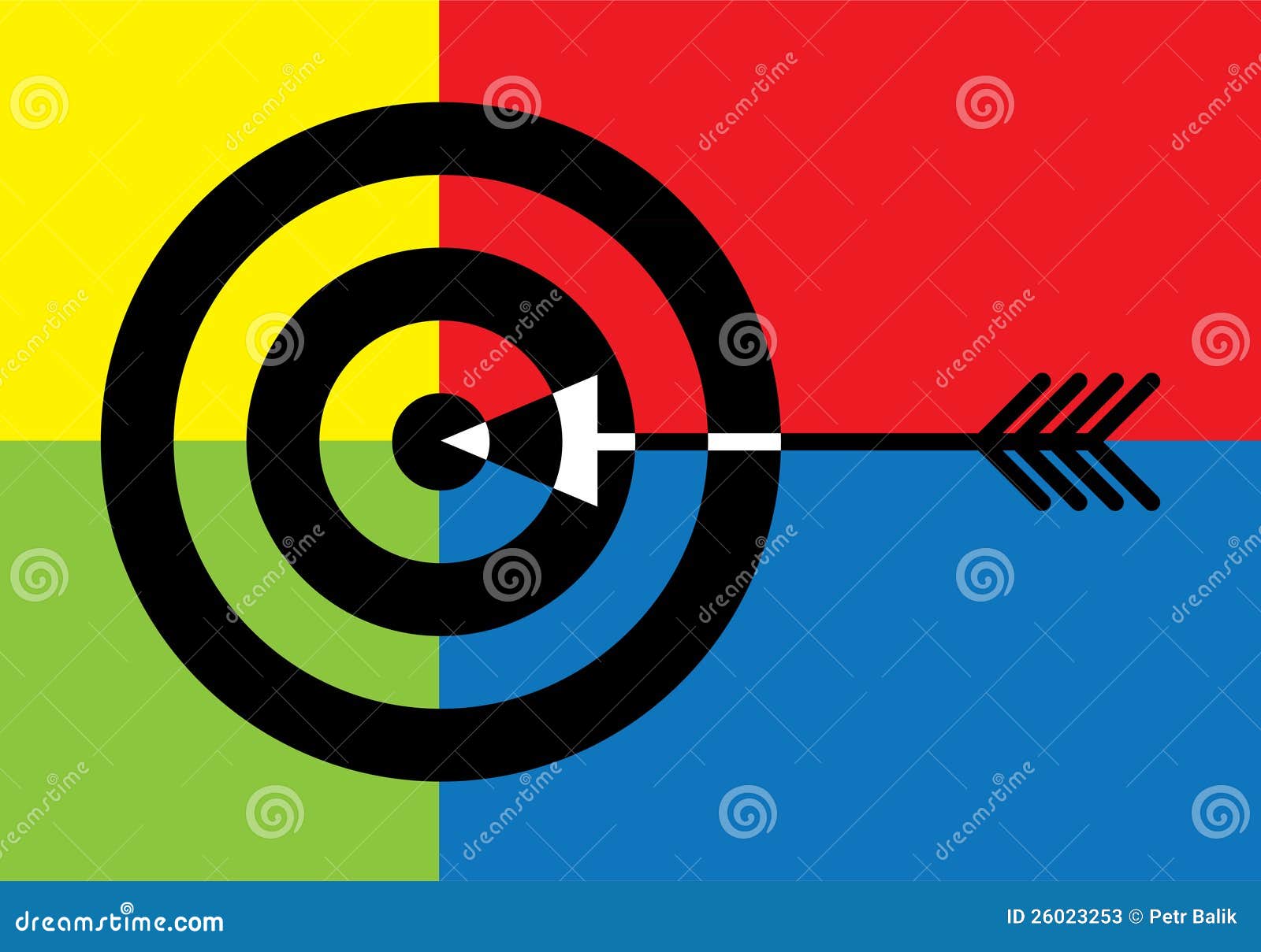 Target with Arrow in the Middle Stock Illustration - Illustration of ...