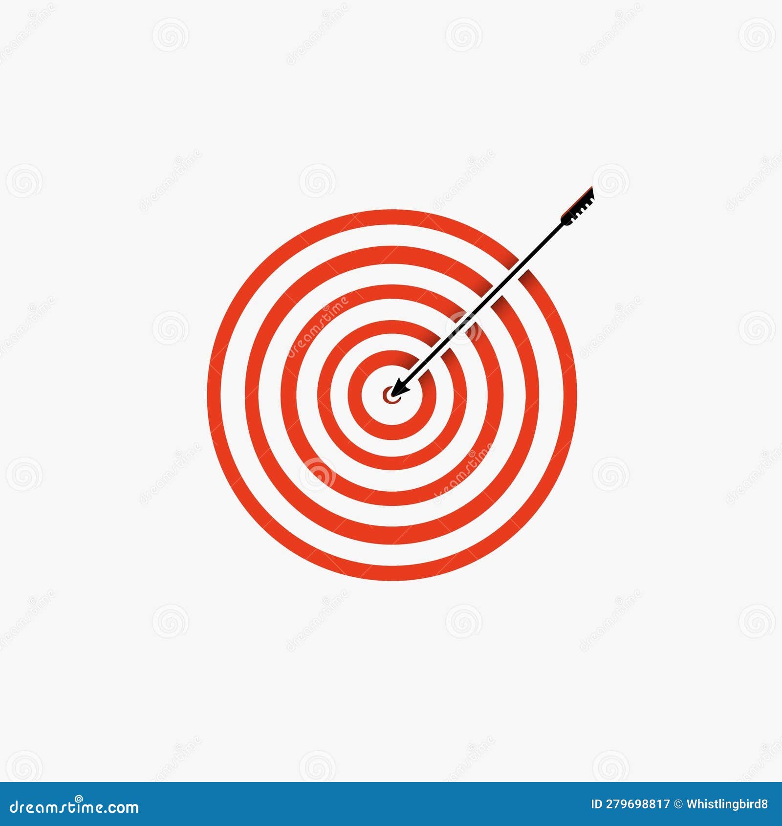 Target Arrow Missed Failed Illustration on White Background Stock ...