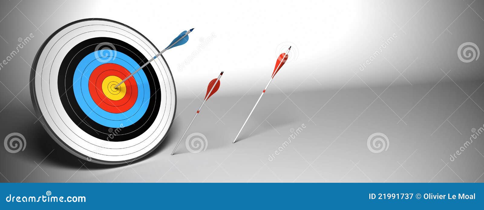 Target Arrow Over a Gray Background Banner Stock Illustration ...