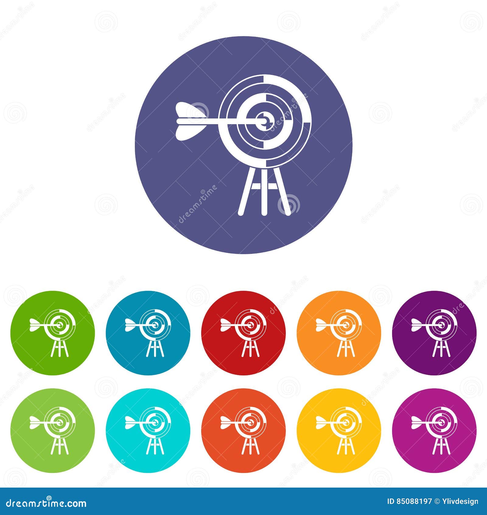 Target with an Arrow Set Icons Stock Vector - Illustration of objective ...