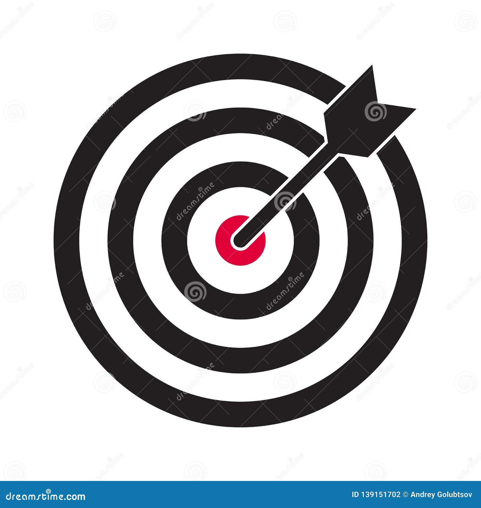 Target And Arrow Vector Icon Darts Dartboard Business Aim Target