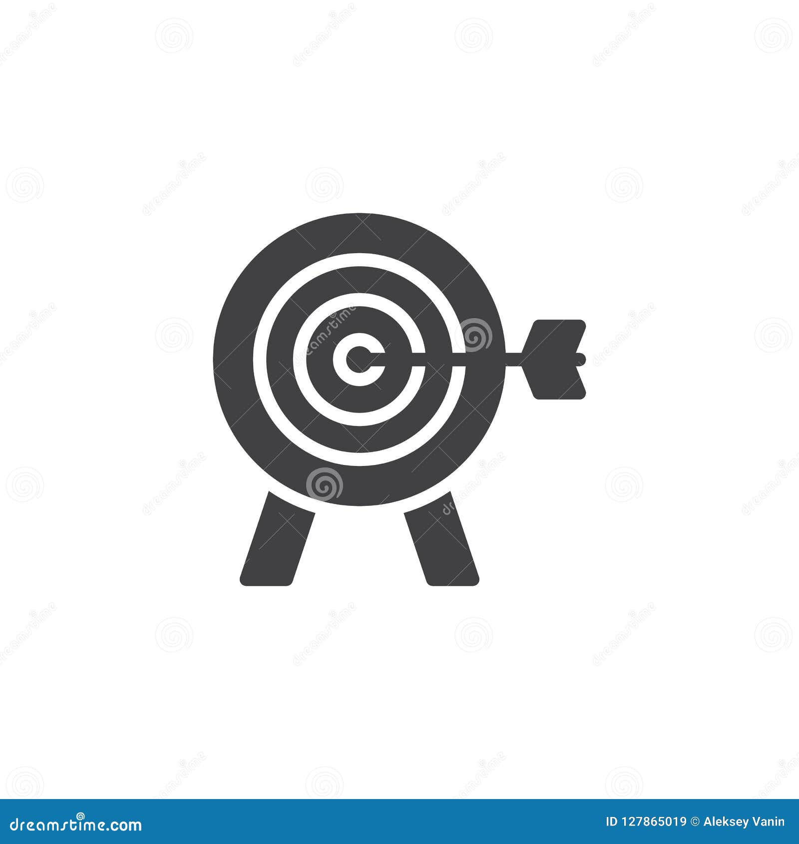 Target with Arrow Vector Icon Stock Vector - Illustration of pictogram ...