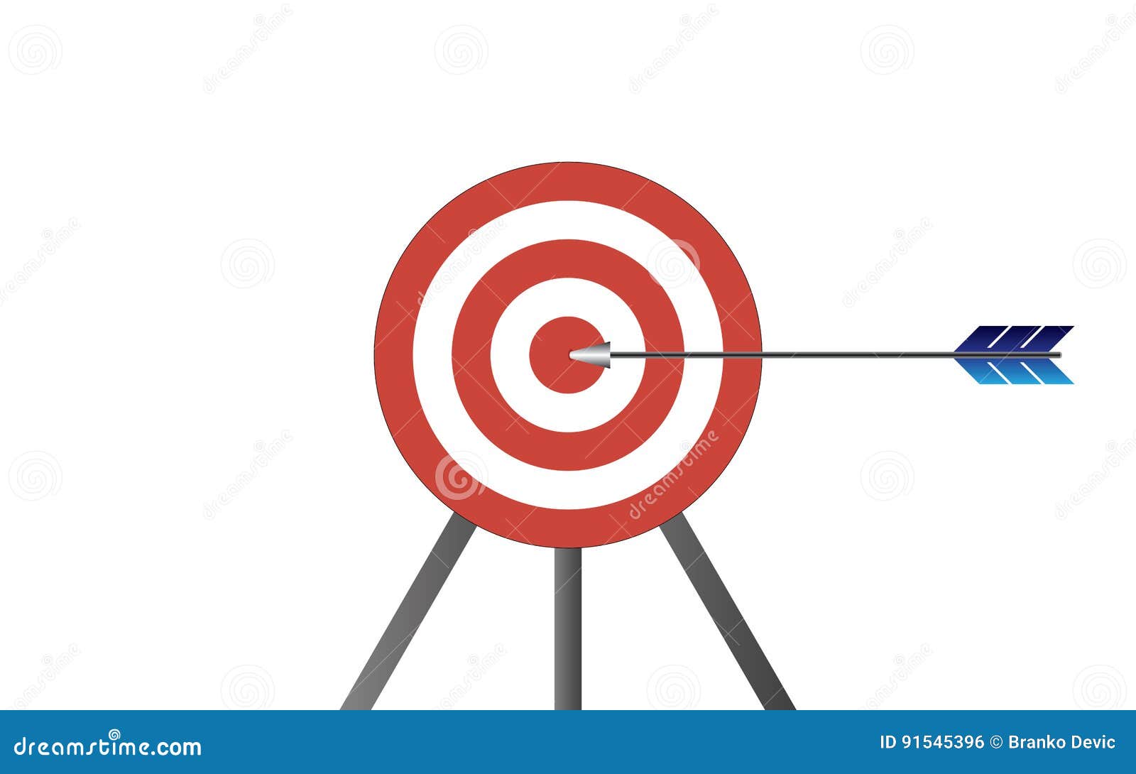 Target with arrow stock vector. Illustration of arrow - 91545396