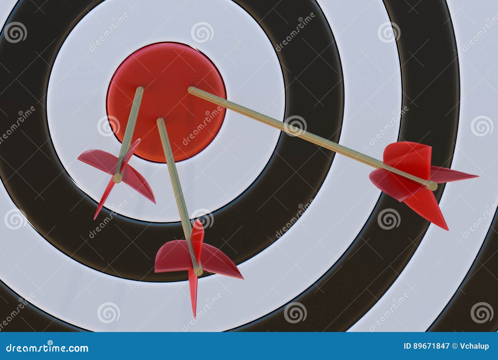 Target with Arrows. 3D Rendered Illustration Stock Illustration ...
