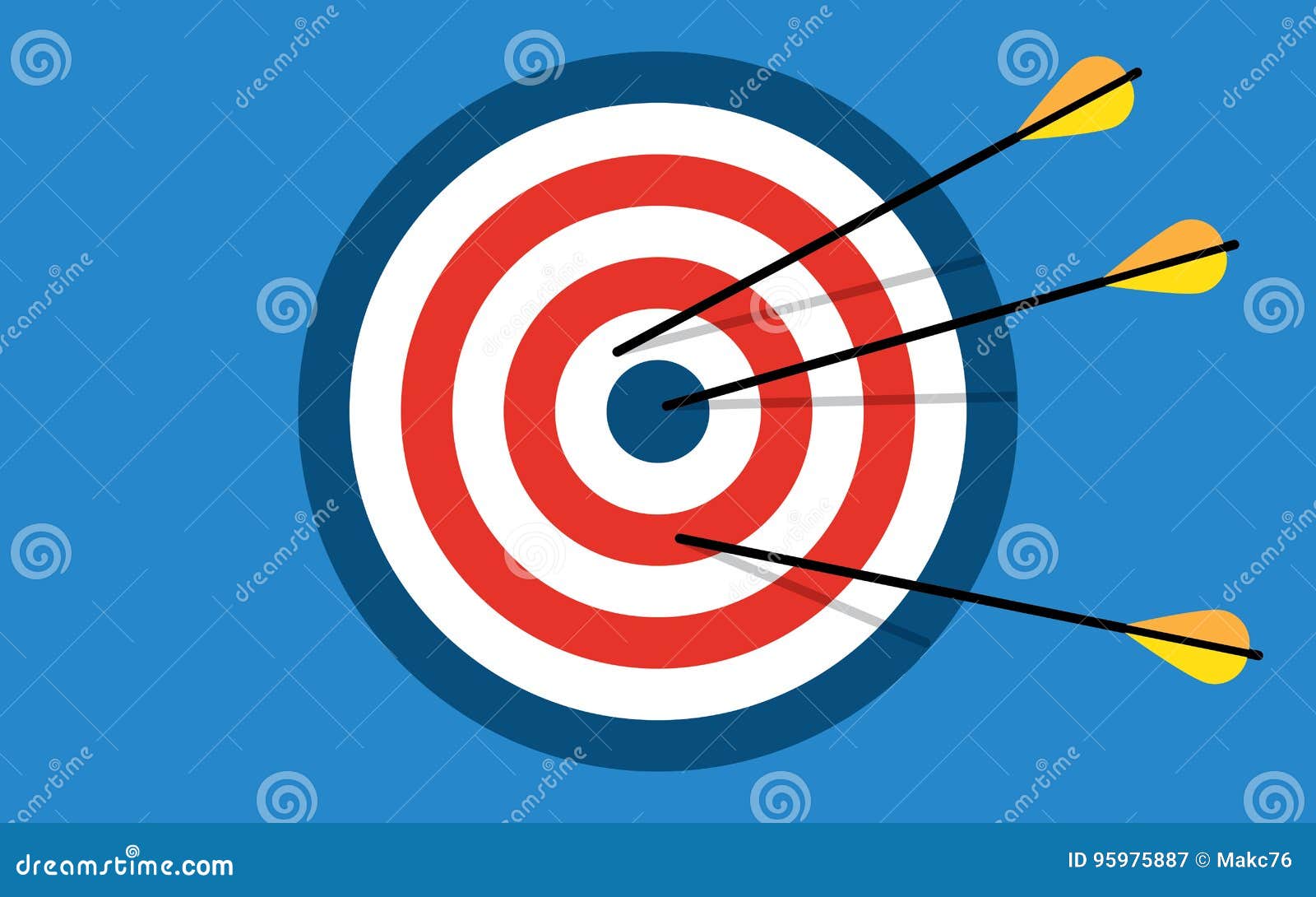 Target with 3 arrows stock vector. Illustration of circle - 95975887