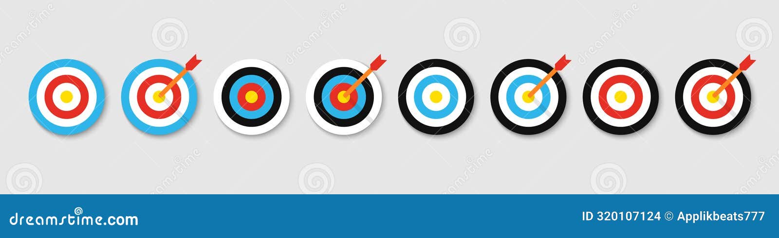 Target with Arrows. Goal Symbols. Archery Targets with Arrow Stock ...