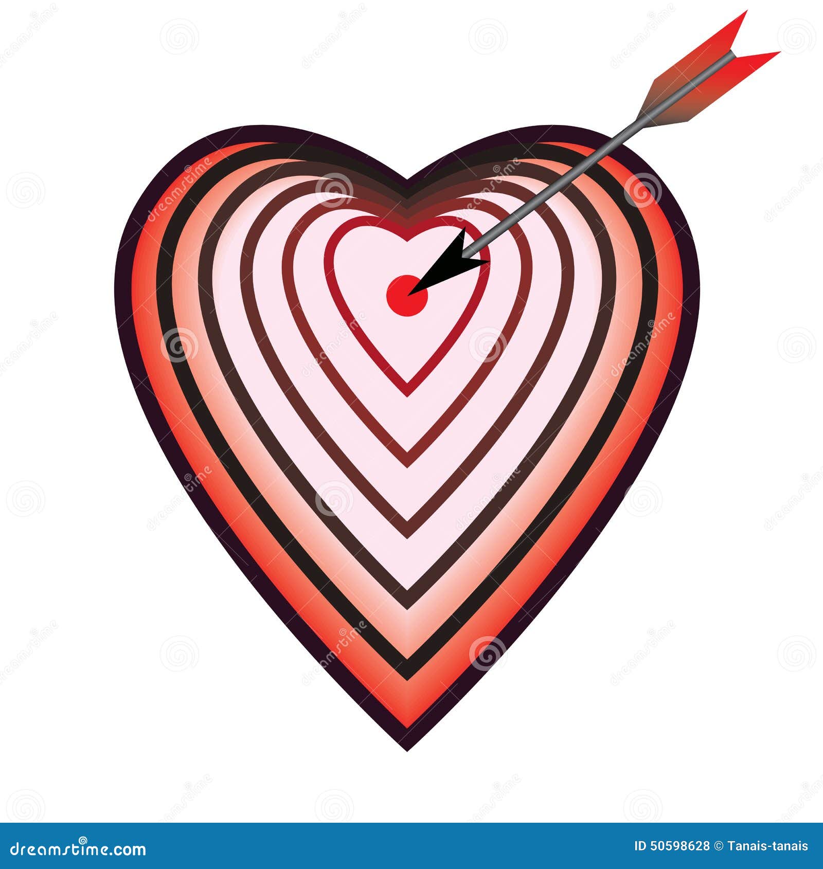 Target as heart stock vector. Illustration of passion - 50598628