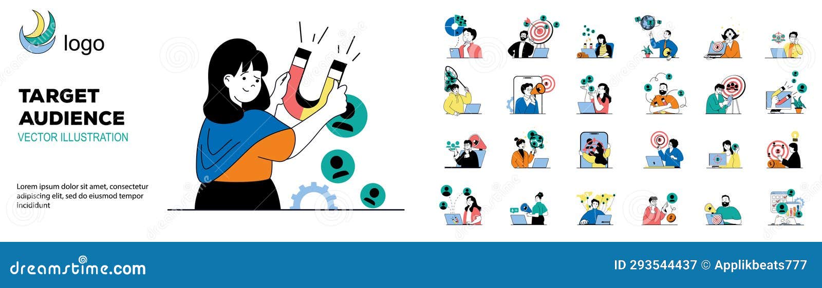 Target Audience Concept With Character Situations Mega Set. Bundle Of ...