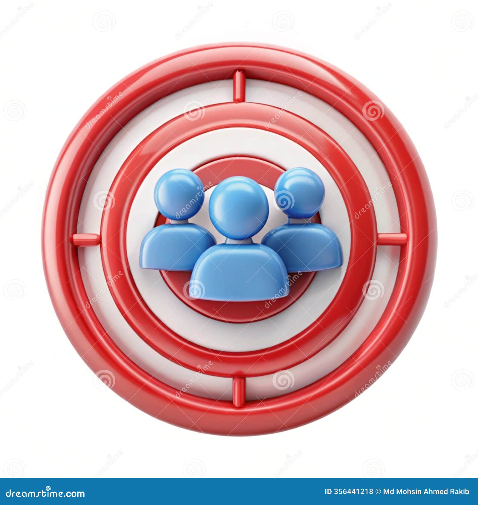 Target Audience 3D Icon Isolated on White Background Stock Illustration ...
