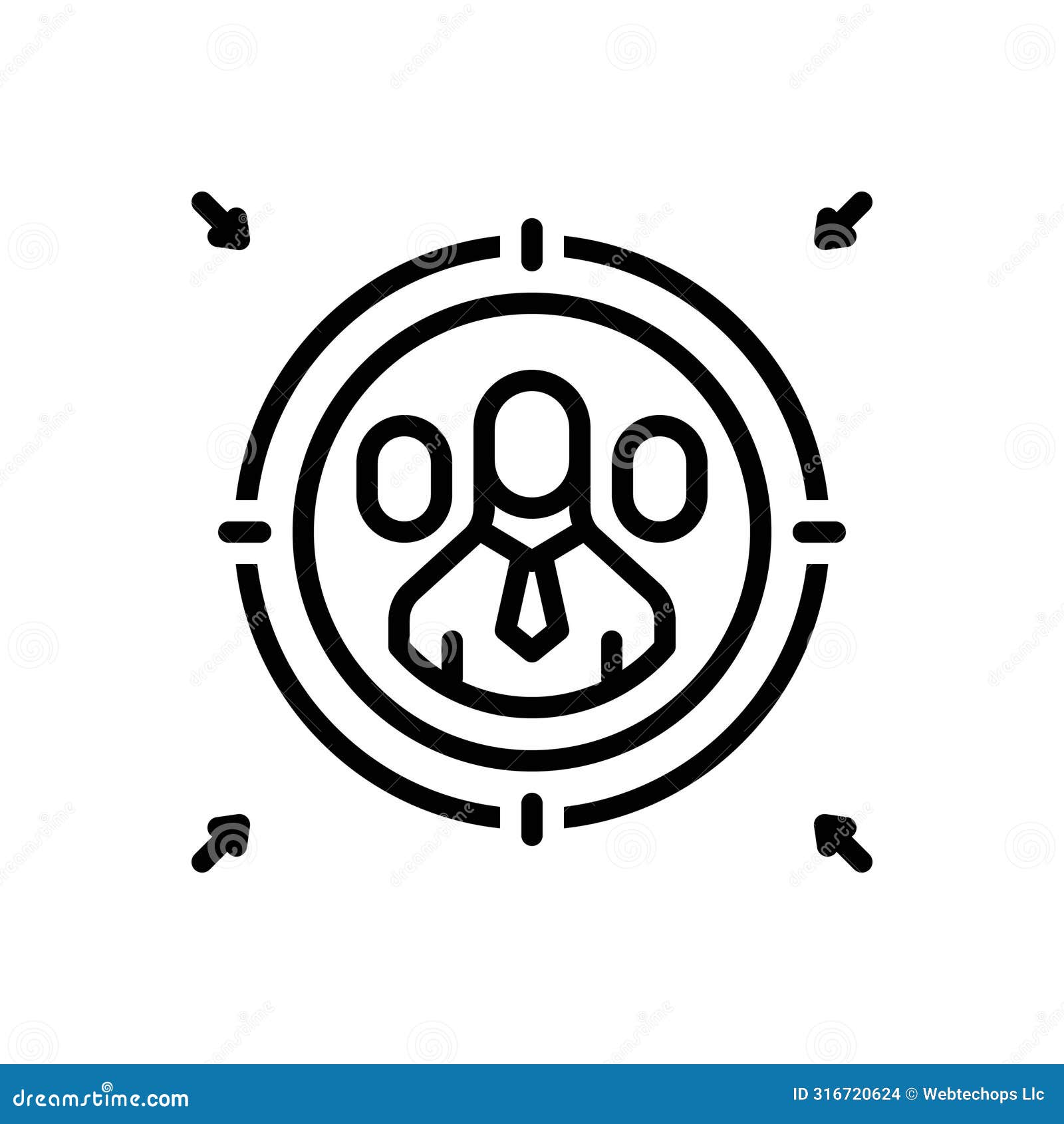 Black Line Icon for Target Audience, Target and Client Stock Vector ...
