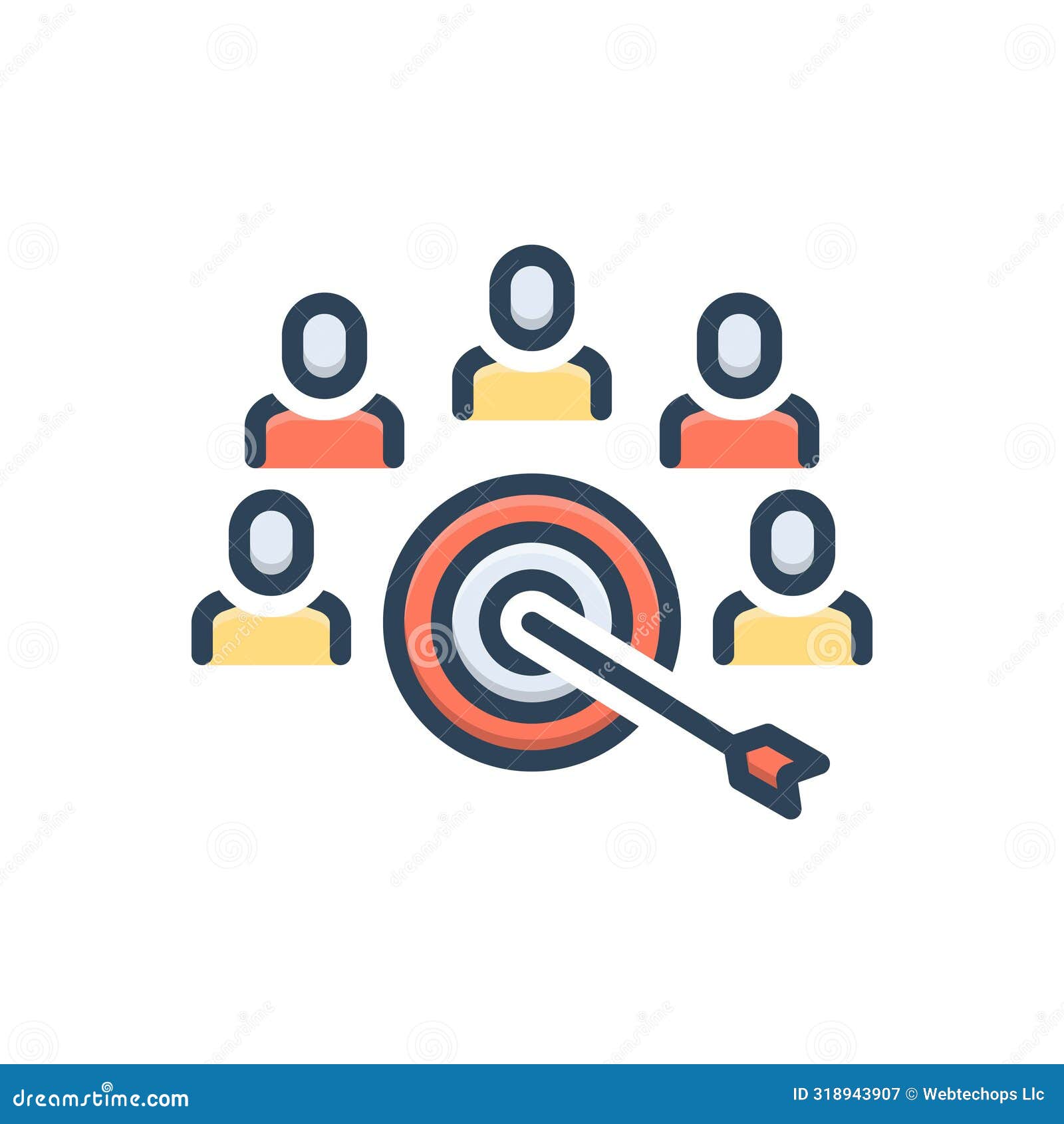 Color Illustration Icon for Target Audience, Target and Employee Stock ...