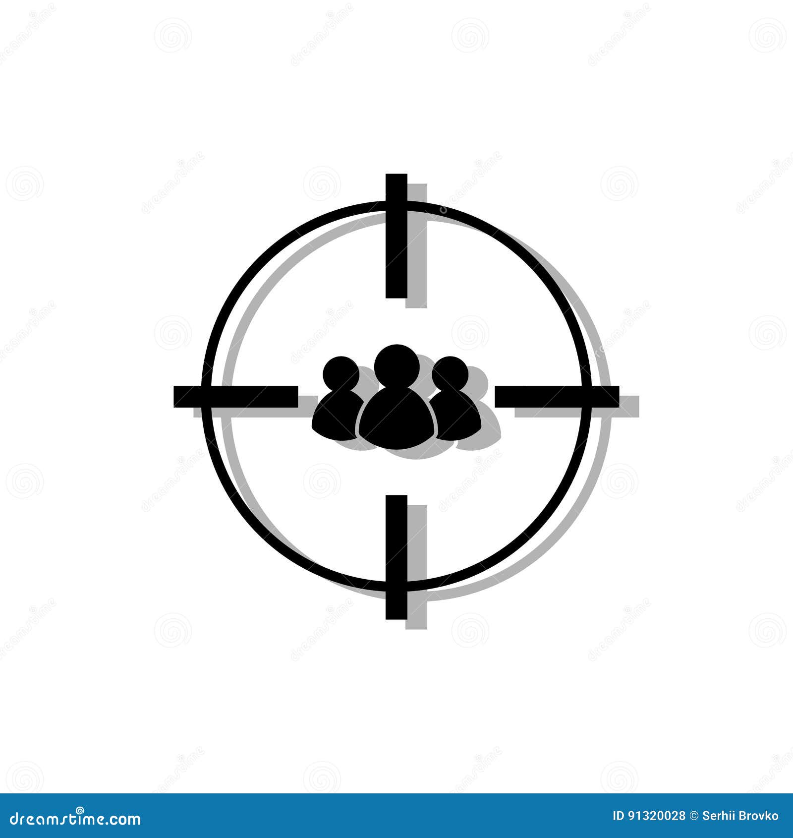 Target audience icon. stock vector. Illustration of graphic - 91320028