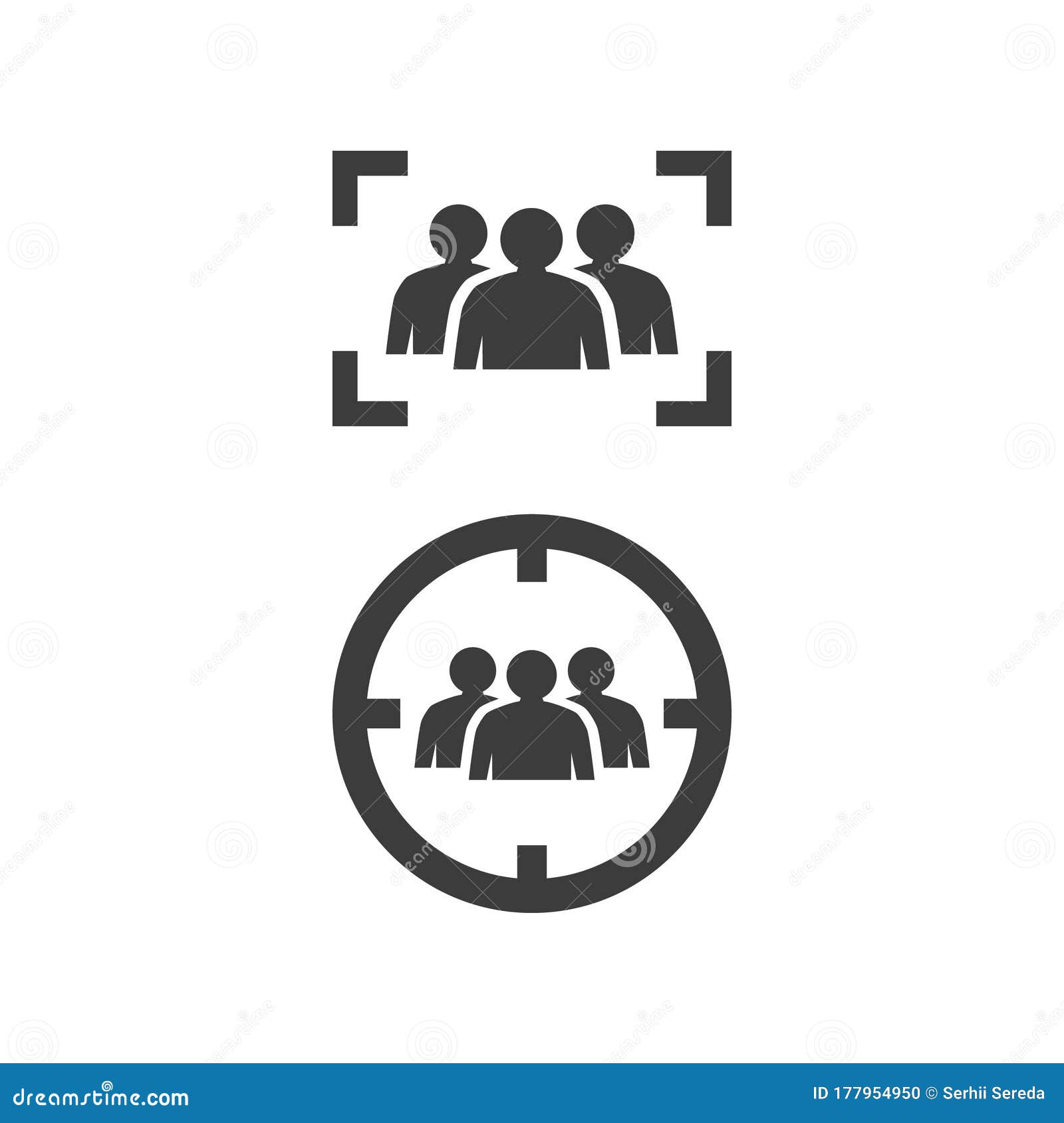 Target with Audience Icon on White Background Stock Illustration ...