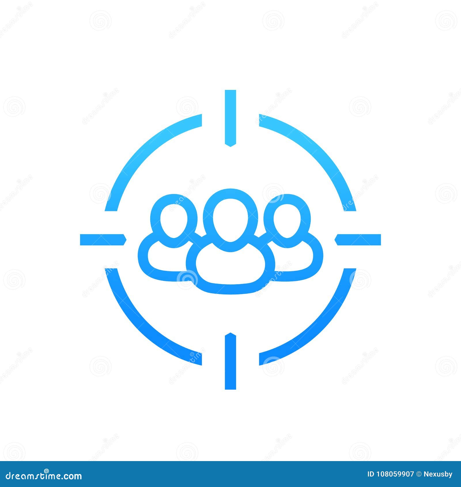 Target Audience Icon on White Stock Vector - Illustration of contour ...
