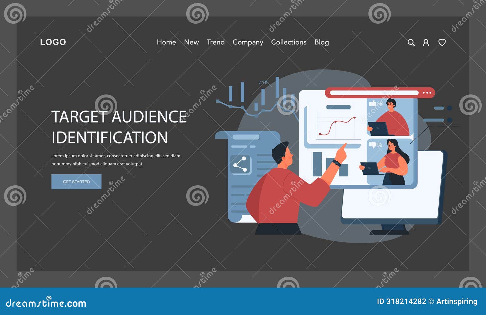 Target Audience Identification Concept. Flat Stock Vector ...