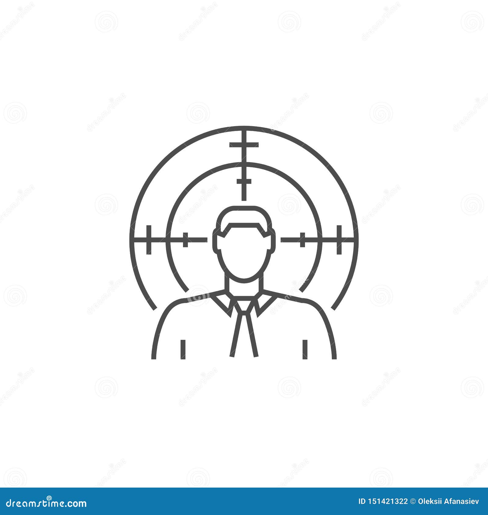 Target Audience Line Icon stock vector. Illustration of group - 151421322