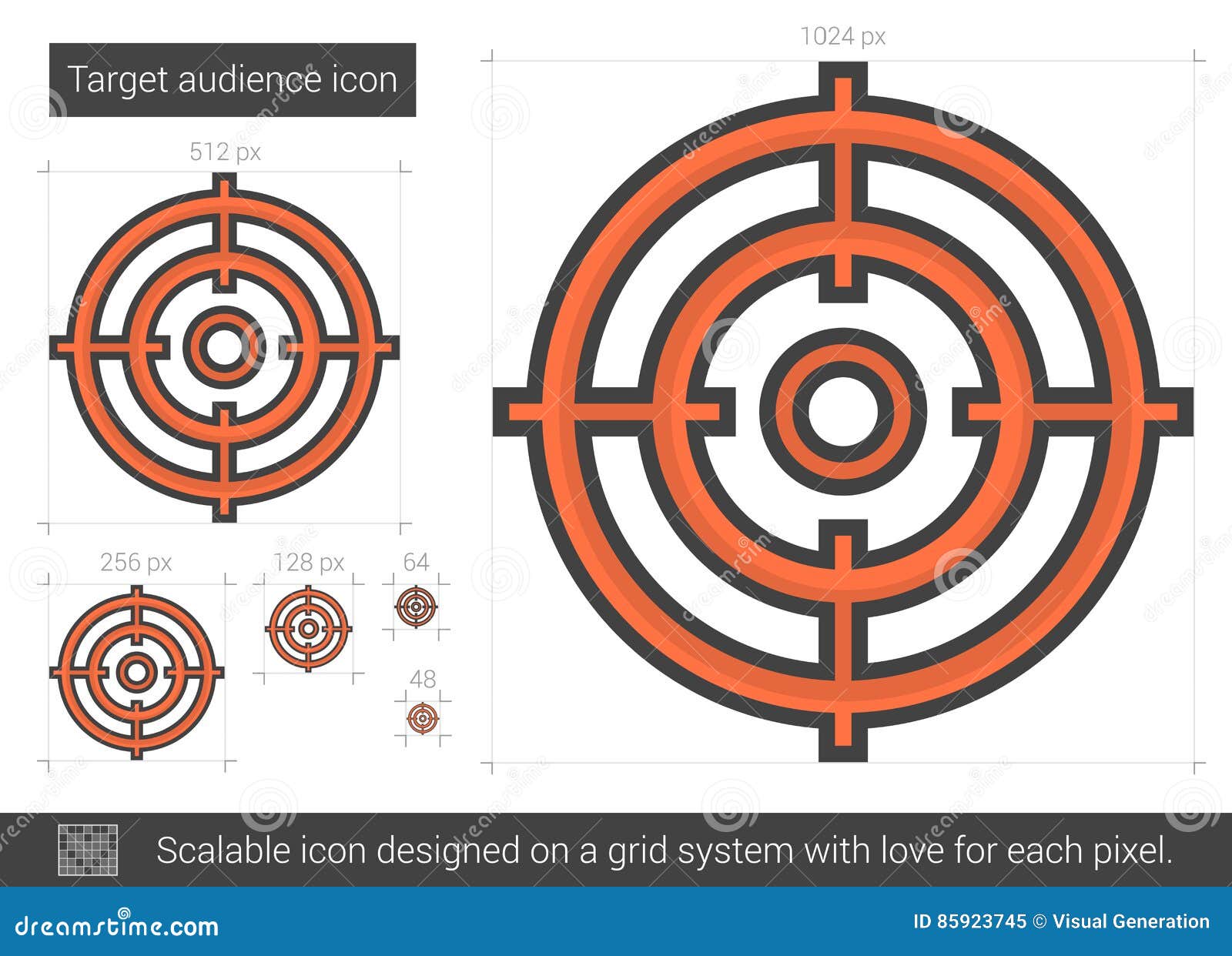 Target audience line icon. stock vector. Illustration of company - 85923745