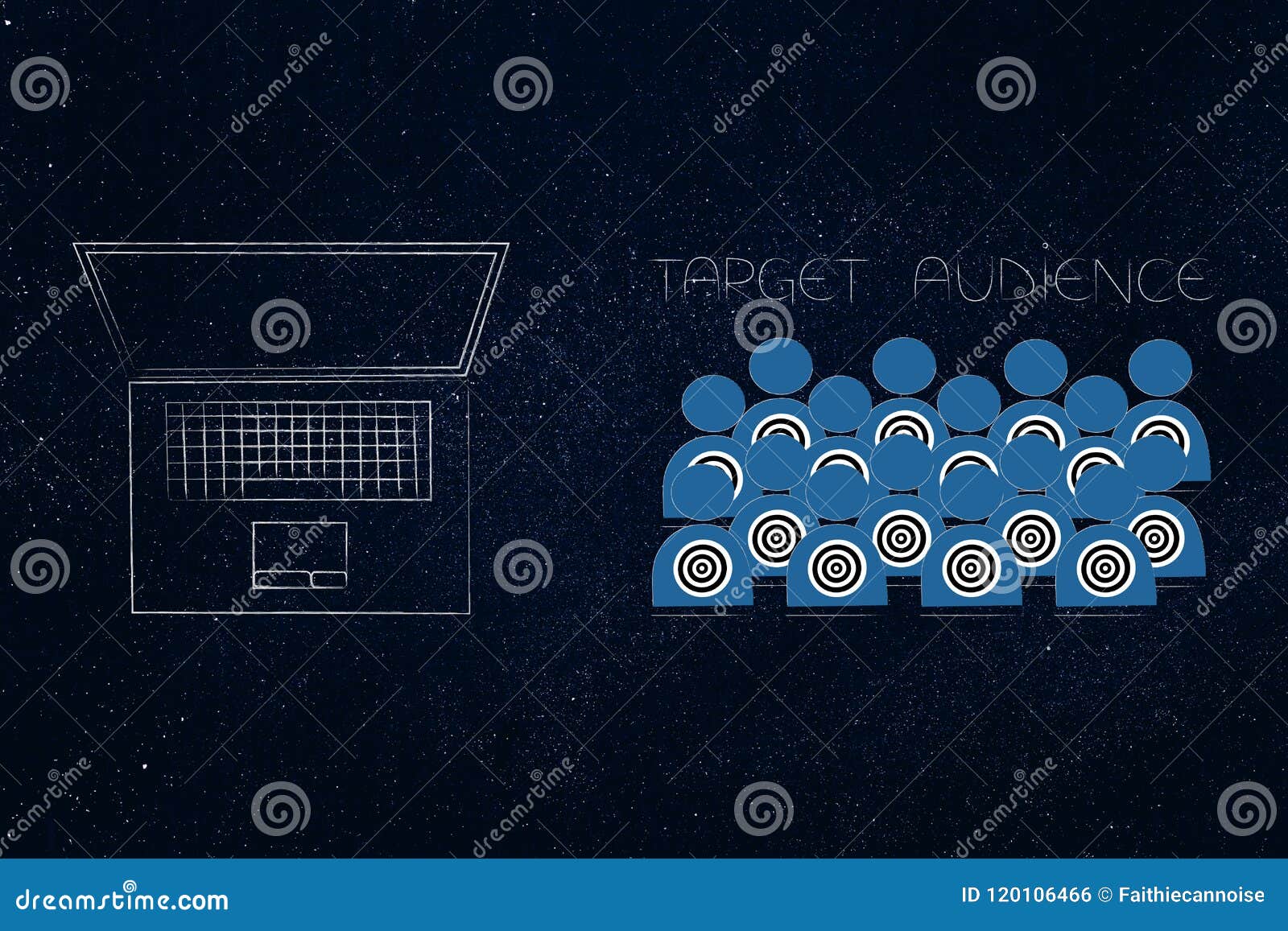 Target Audience Next To Laptop with Empty Screen with Copyspace Stock ...