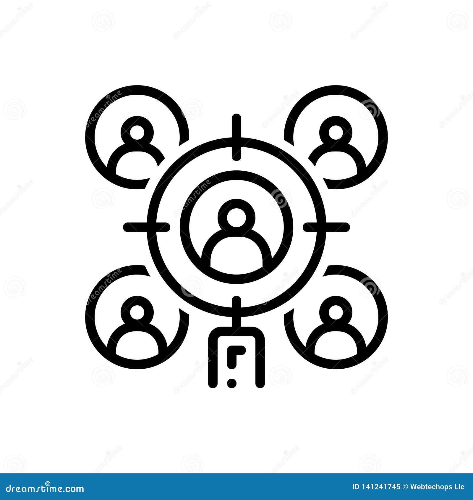 Black Line Icon for Target Audience, Team and Business Stock Vector ...
