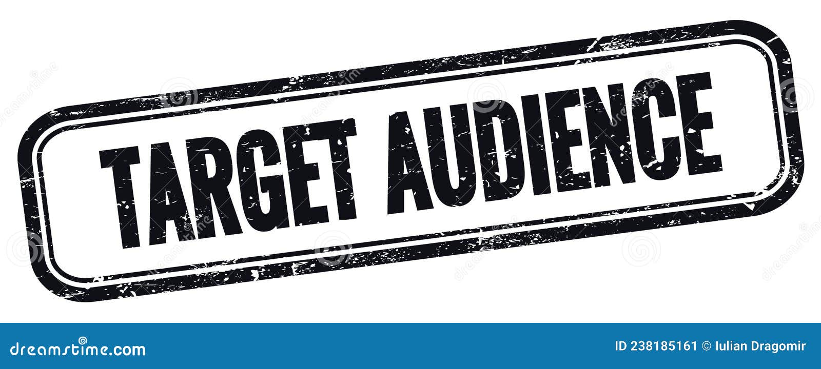 TARGET AUDIENCE Text on Black Grungy Vintage Stamp Stock Illustration ...