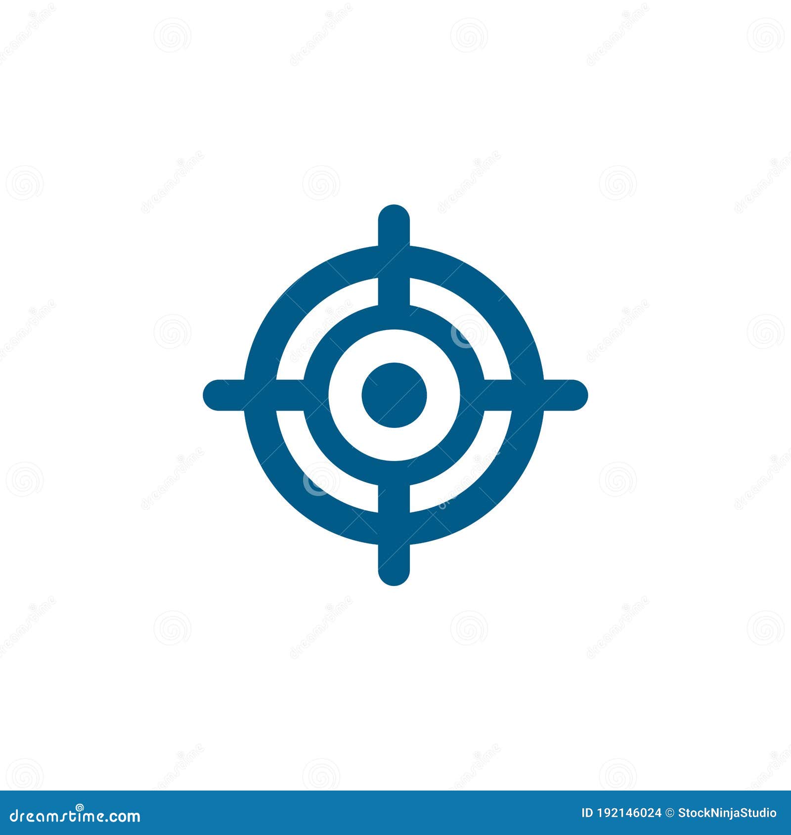 Target Blue Icon on White Background. Blue Flat Style Vector ...