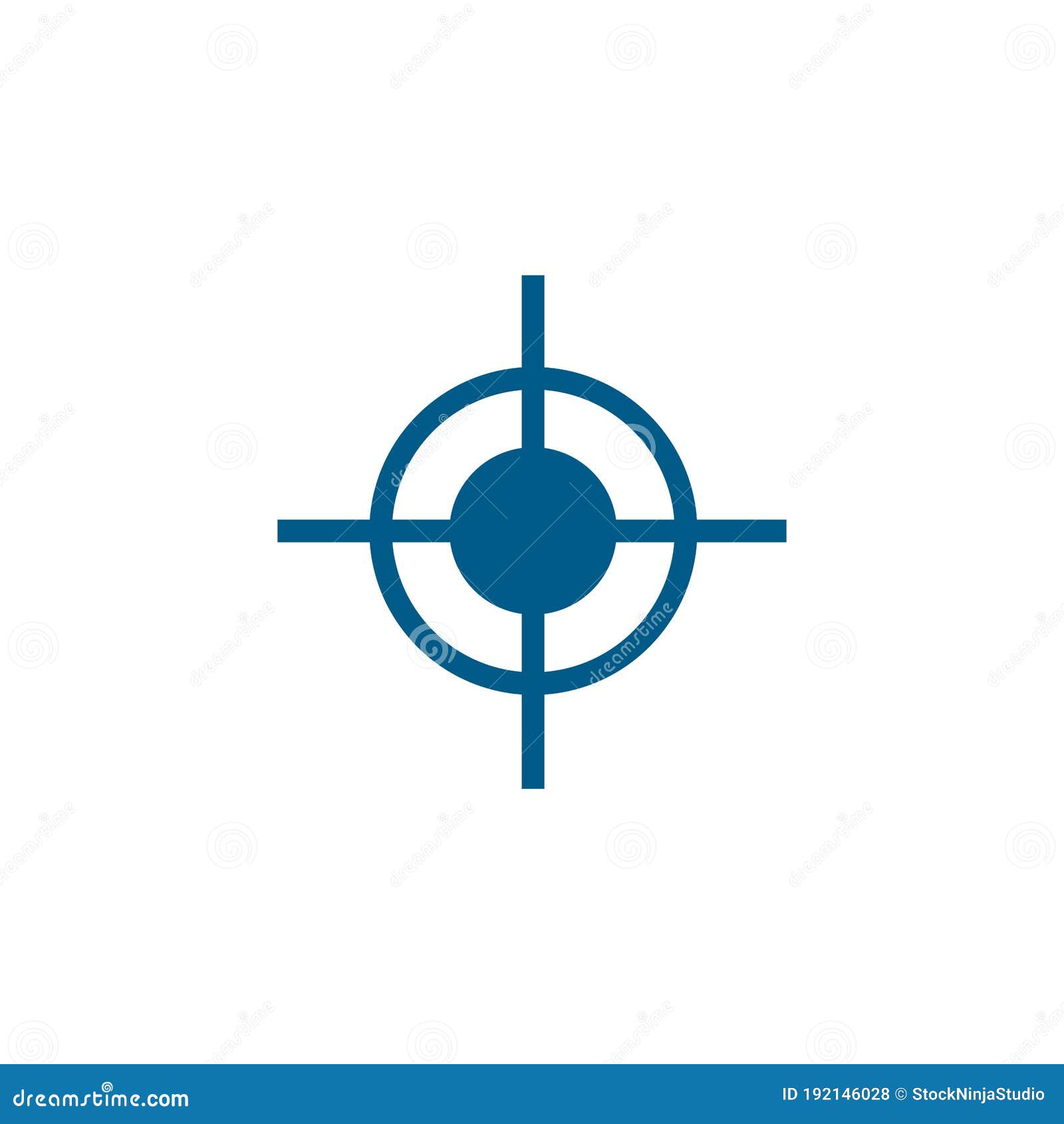 Target Blue Icon on White Background. Blue Flat Style Vector ...