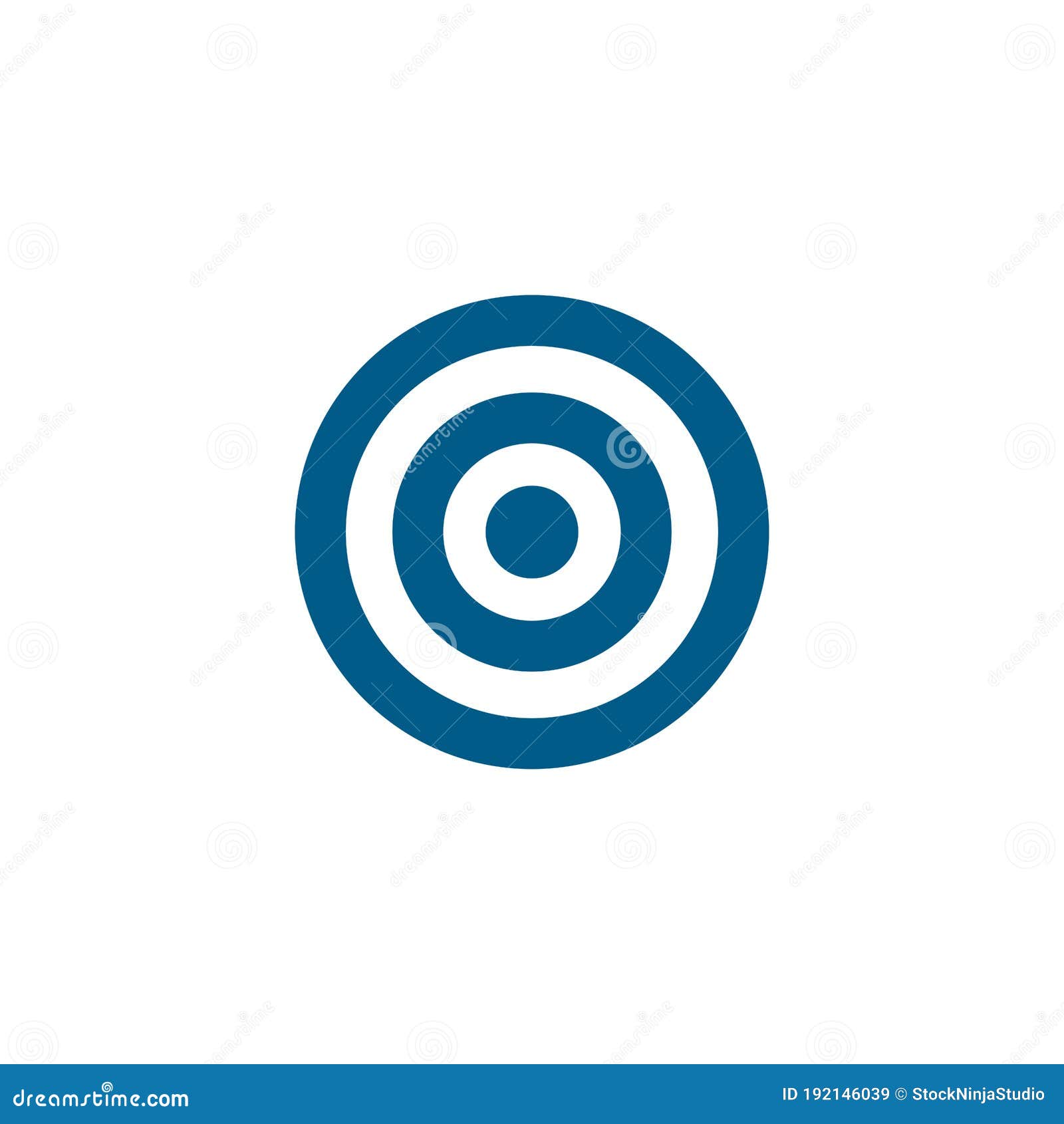 Target Blue Icon on White Background. Blue Flat Style Vector ...